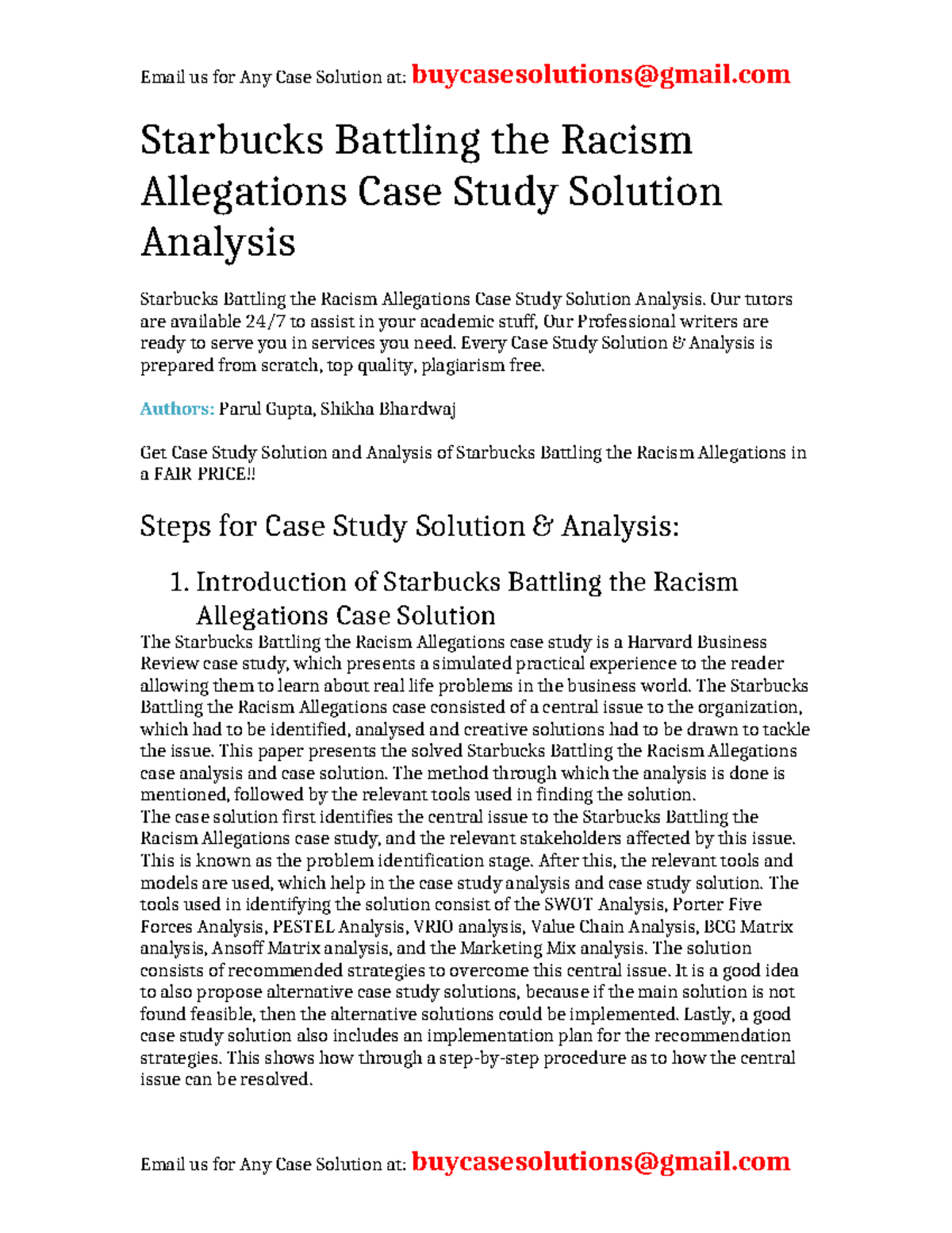 Case Solution Starbucks Battling the Racism Allegations - Starbucks ...