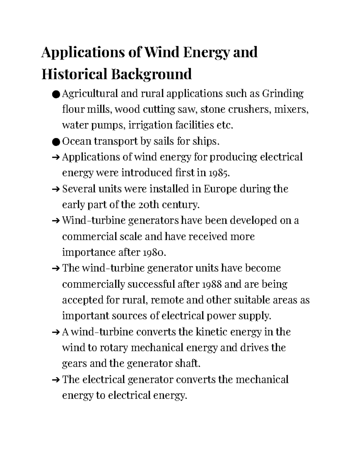 Applications of Wind Energy and Historical Background - Applications of ...