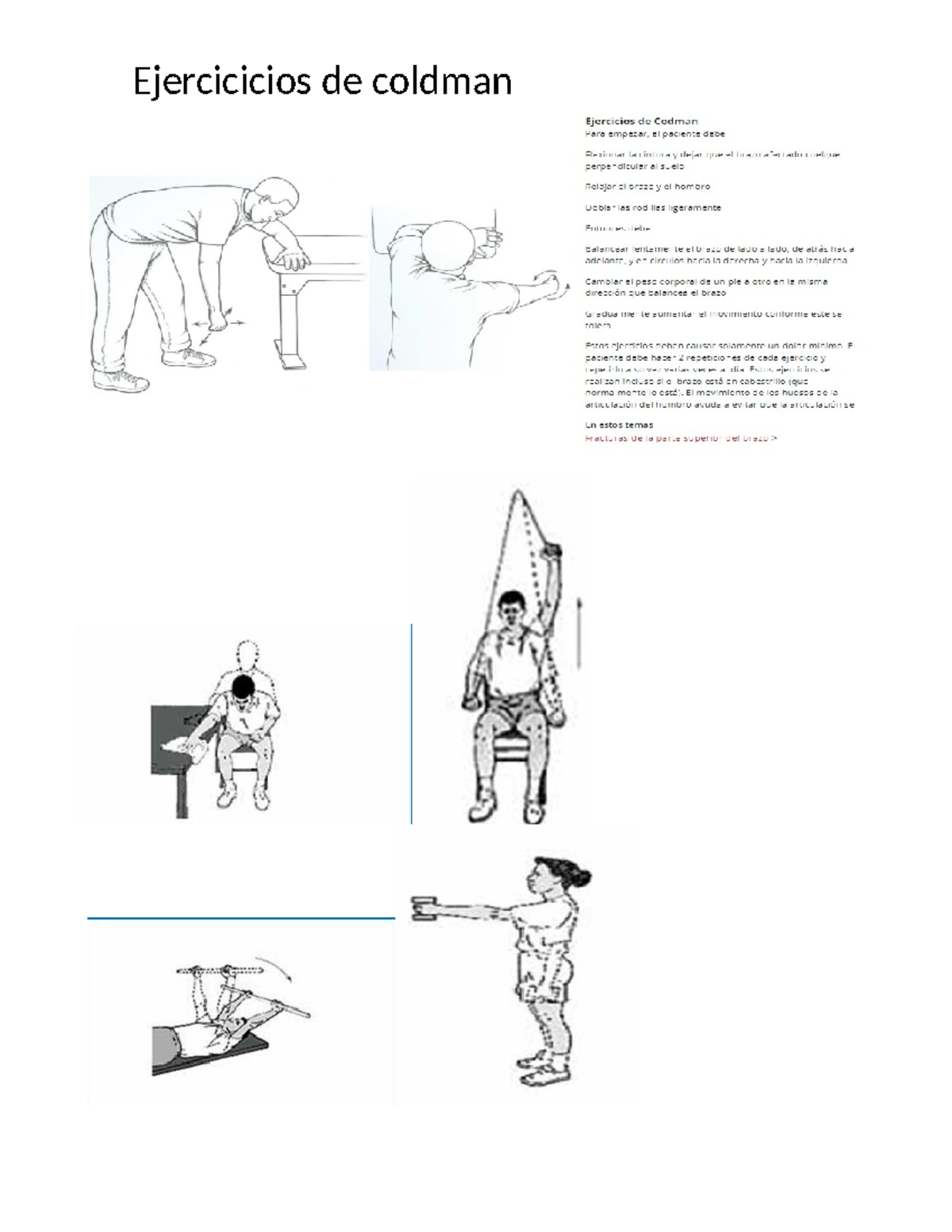 Ejercicios de Coldman - E.g course, fisioterapia - Ejercicicios de ...