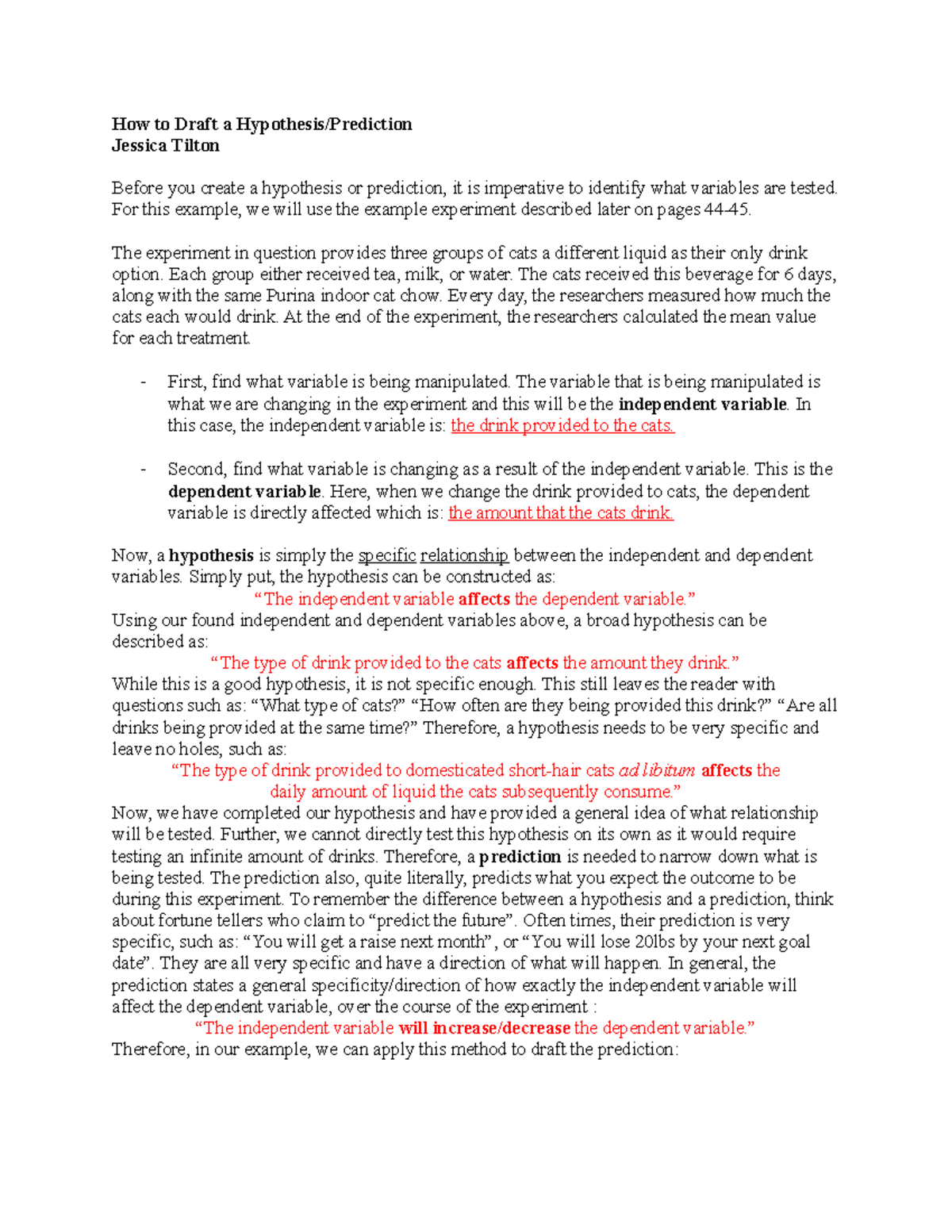 How to Draft a Hypothesis Prediction - How to Draft a Hypothesis ...