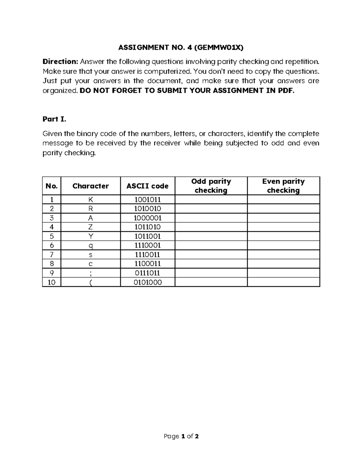 Assignment 4 ( Gemmw 01X) - Page 1 of 2 ASSIGNMENT NO. 4 (GEMMW01X ...