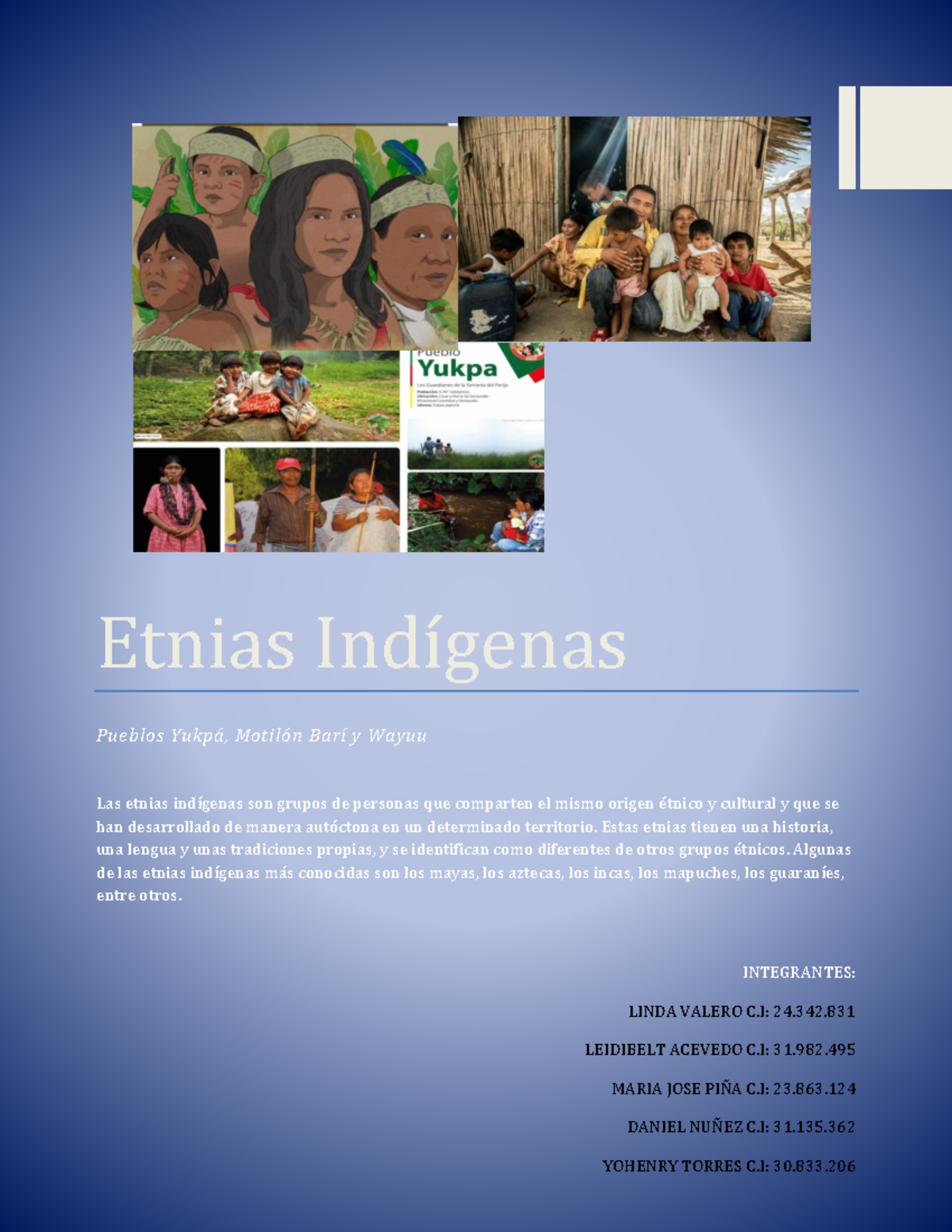 Etnias Indígenas Grupo Barí, Yuckpa, Wayuu - Etnias Indígenas Pueblos ...