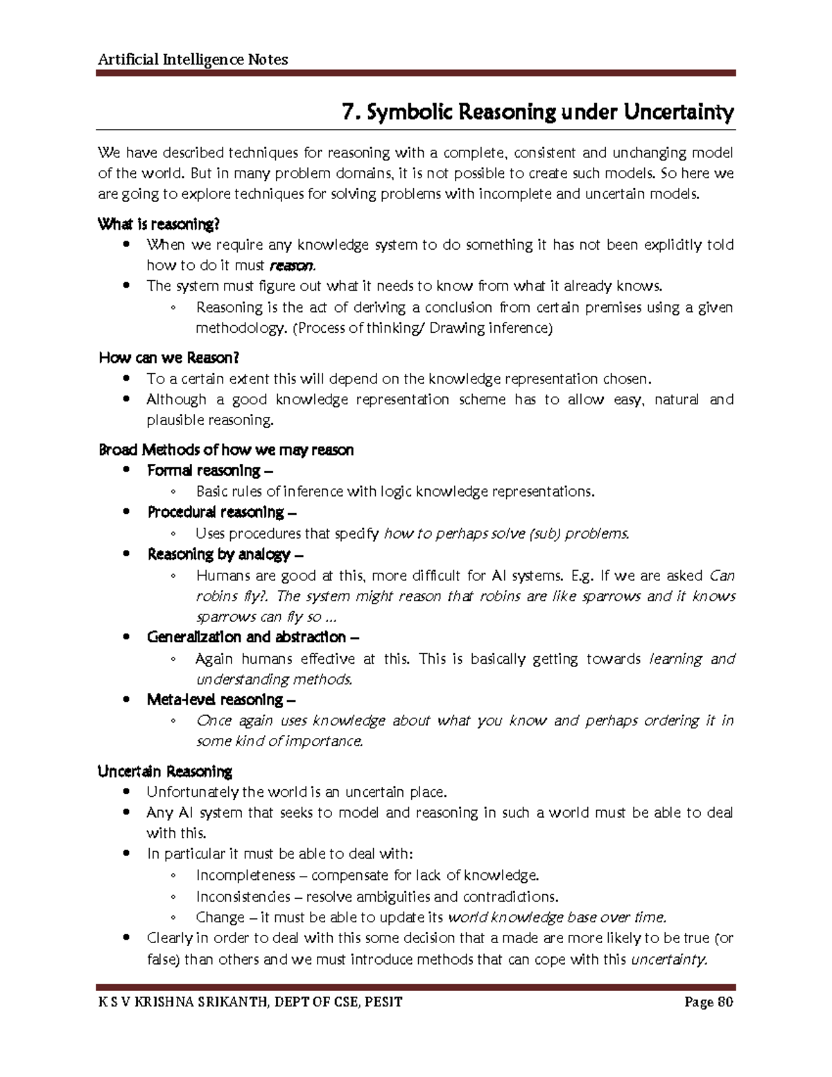 [T3] Module 3 - Ksv Srikanth - 7. Symbolic Reasoning under Uncertainty ...