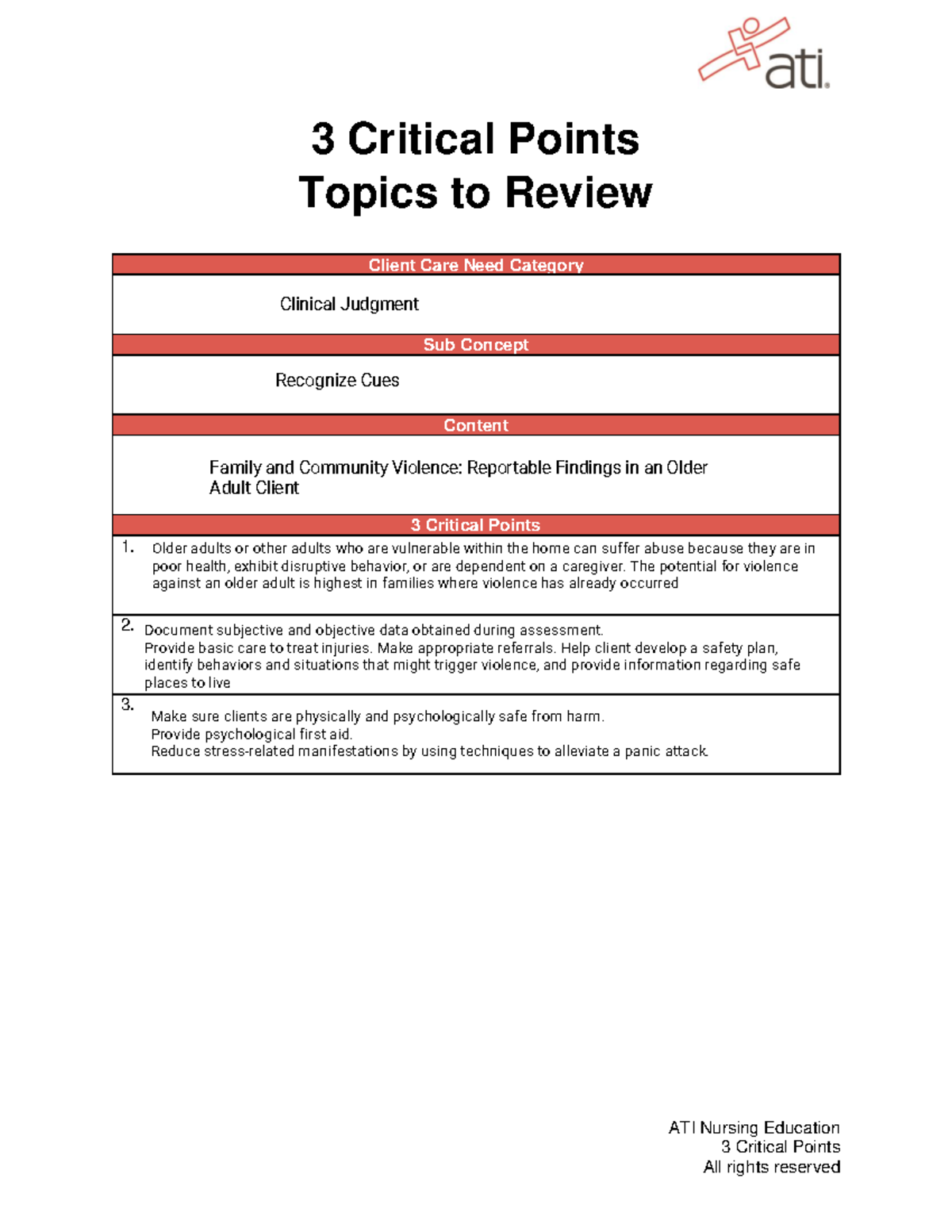 Family and Community Violence - Reportable Findings in an Older Adult ...