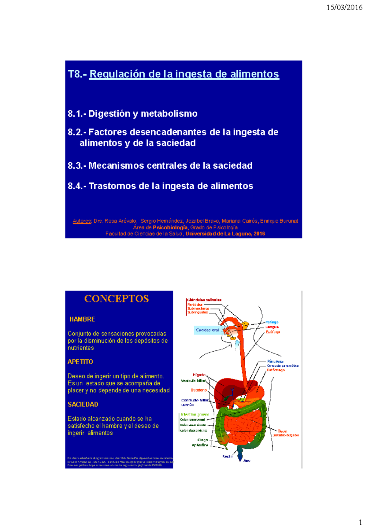 Fisio Cond Tema 8 l - Apuntes 8 - 15/03/2016 T8.- Regulación de la ...