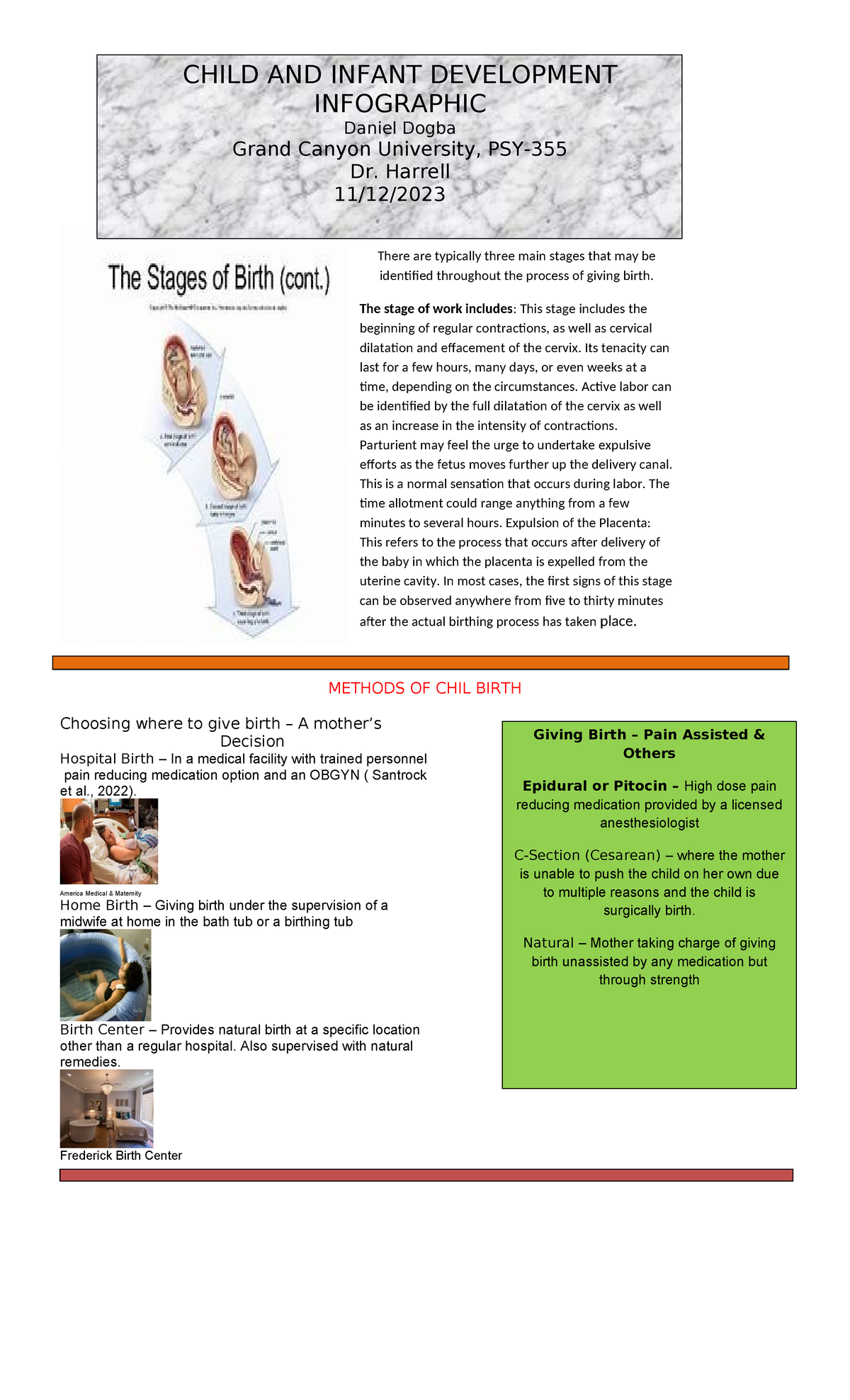PSY-355-TS-T3 Childbirth and Infant Development Project and ...