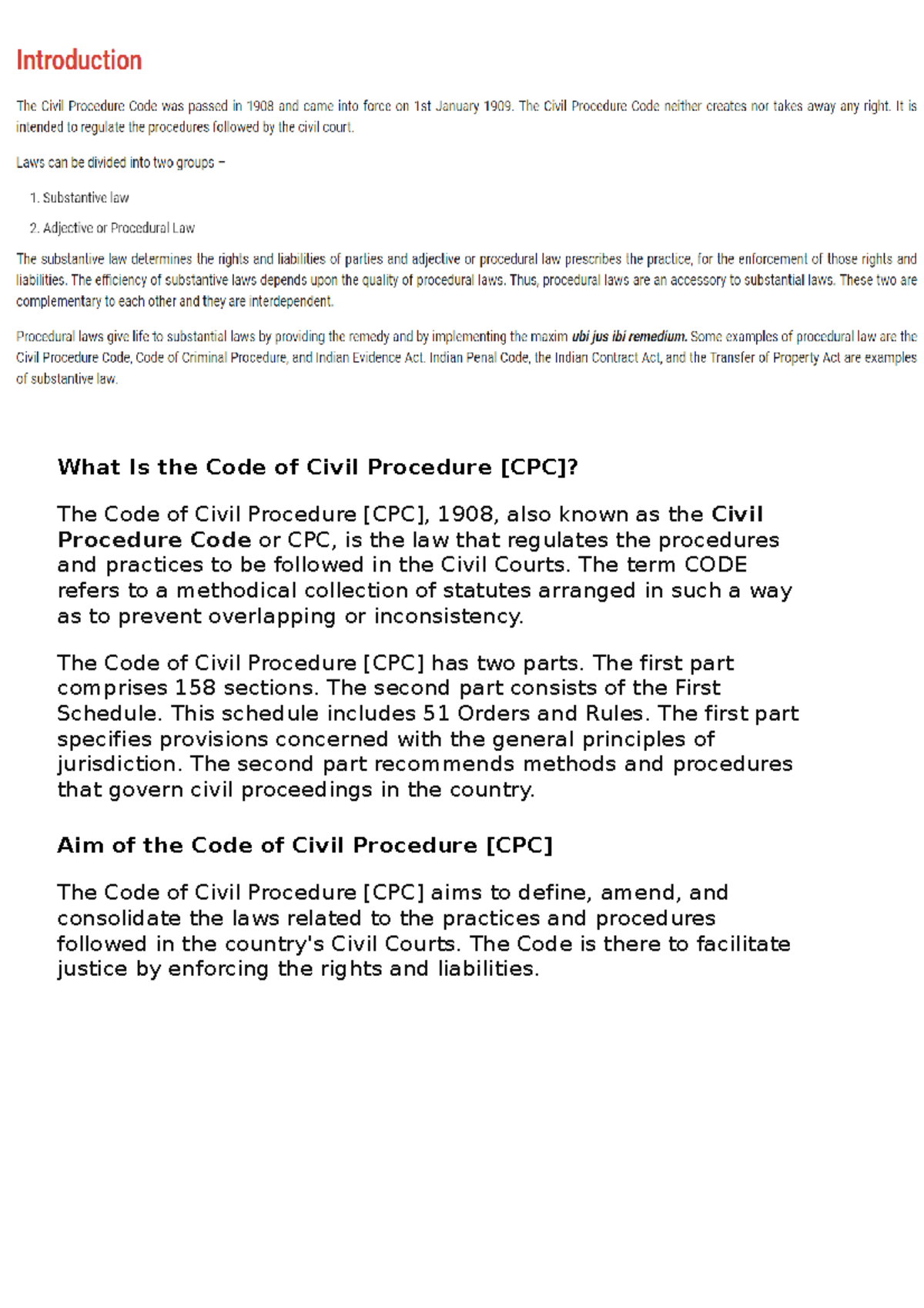 Cpc - What Is the Code of Civil Procedure [CPC]? The Code of Civil Procedure [CPC], 1908, also ...