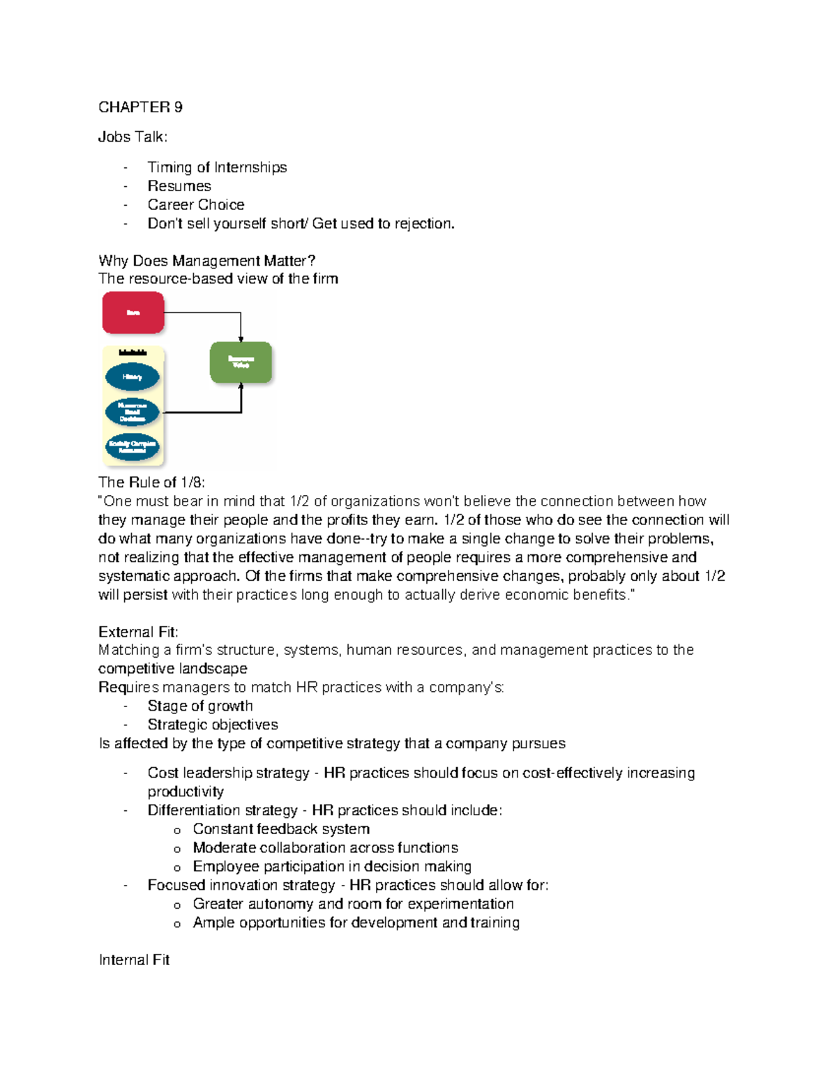 MGMT 310 (1) CH 9 - Video Lecture Notes - CHAPTER 9 Jobs Talk: Timing ...