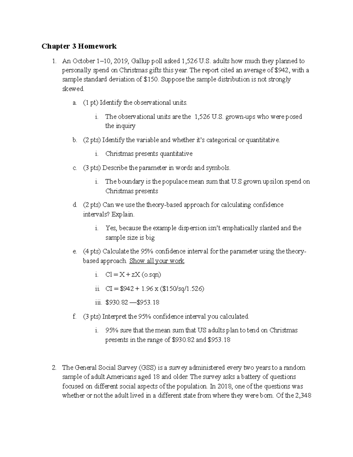 Chapter 3 Homework - Chapter 3 Homework An October 1–10, 2019, Gallup ...