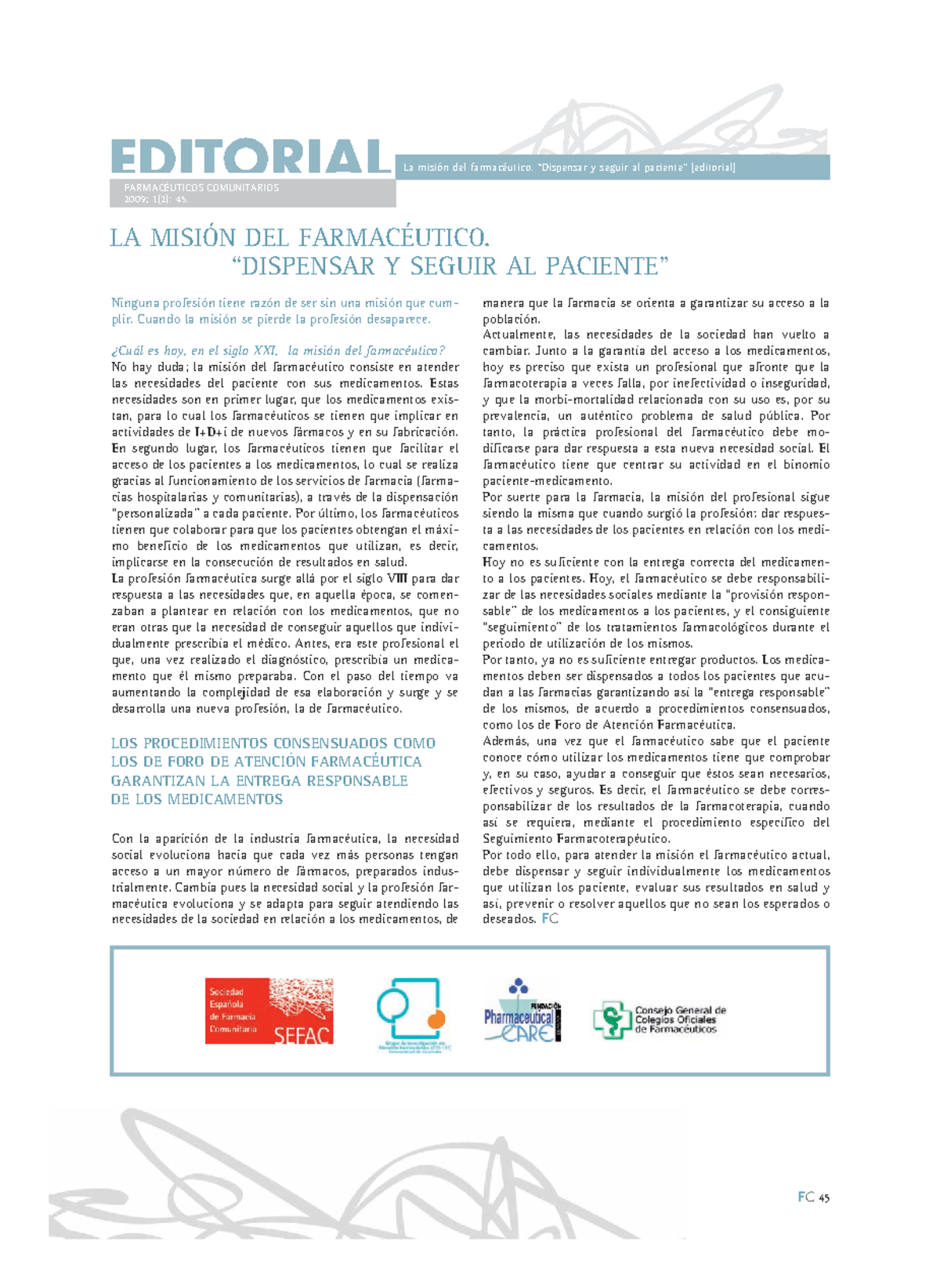 01-3-45 - Bsbsb - FC 45 Ninguna profesión tiene razón de ser sin una ...