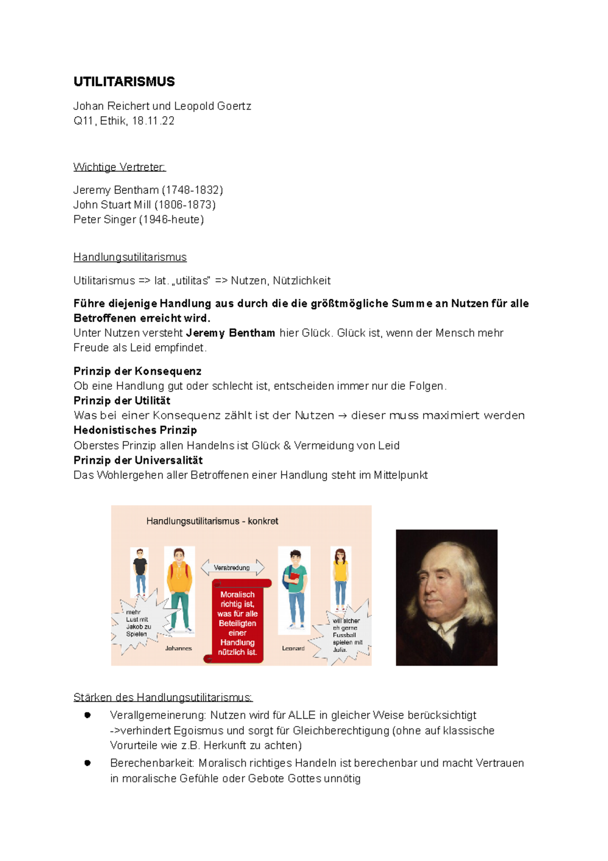 Handout-Ultilitarismus - UTILITARISMUS Johan Reichert und Leopold ...