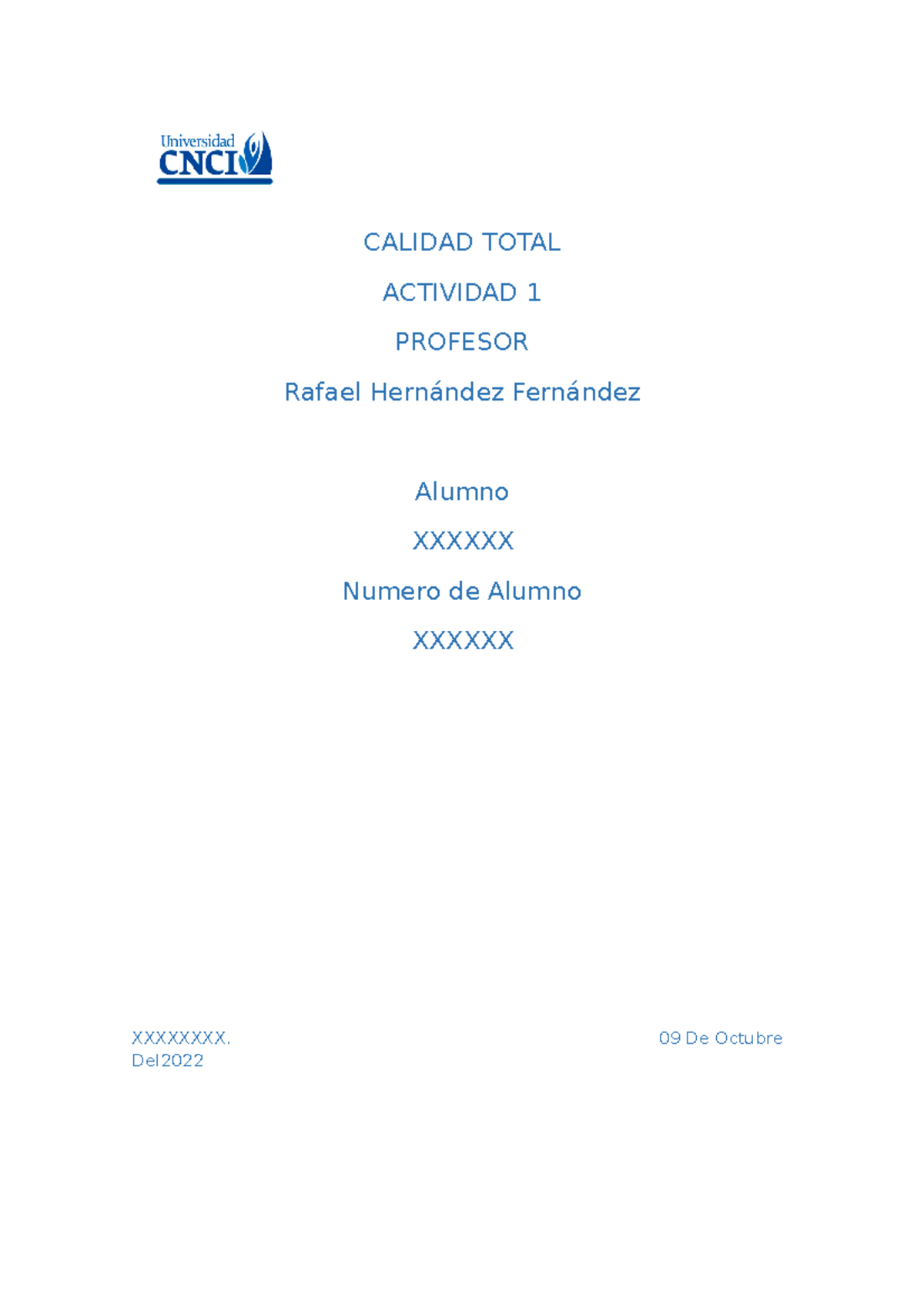 Calidad Total ACT. 1 - son actiiades con una buena calificacion - CALIDAD TOTAL ACTIVIDAD 1 ...