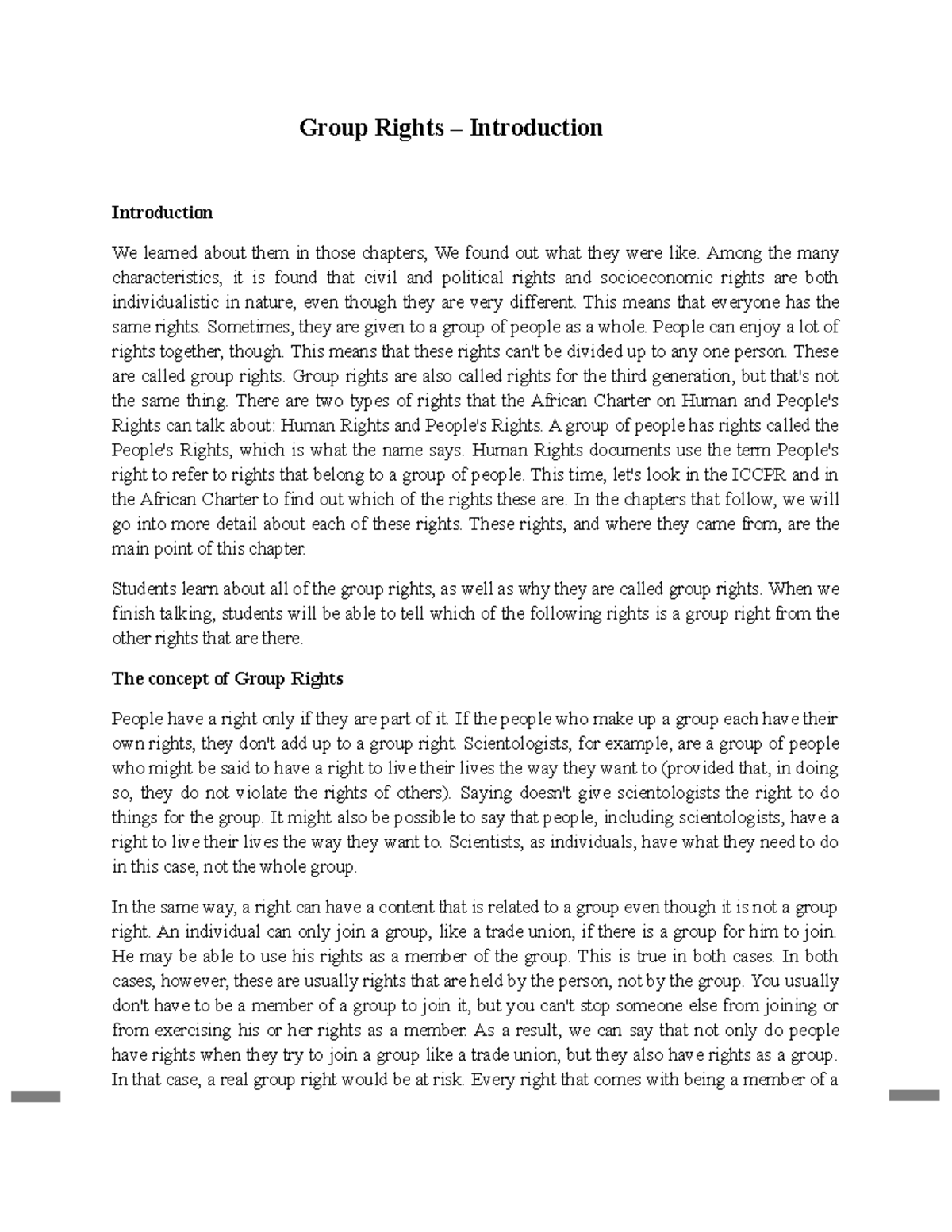 Group Rights Introduction - Group Rights – Introduction Introduction We ...