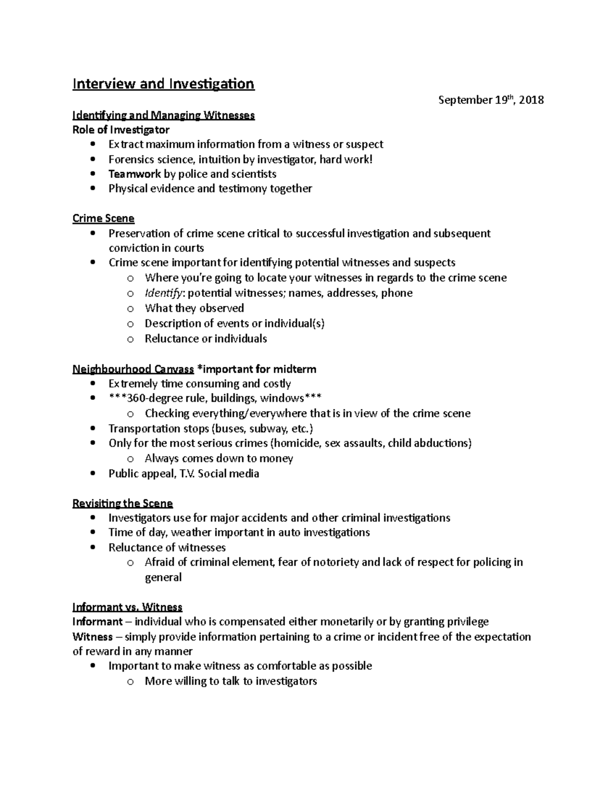 Interview and Investigation (W3) - Interview and Investigation ...