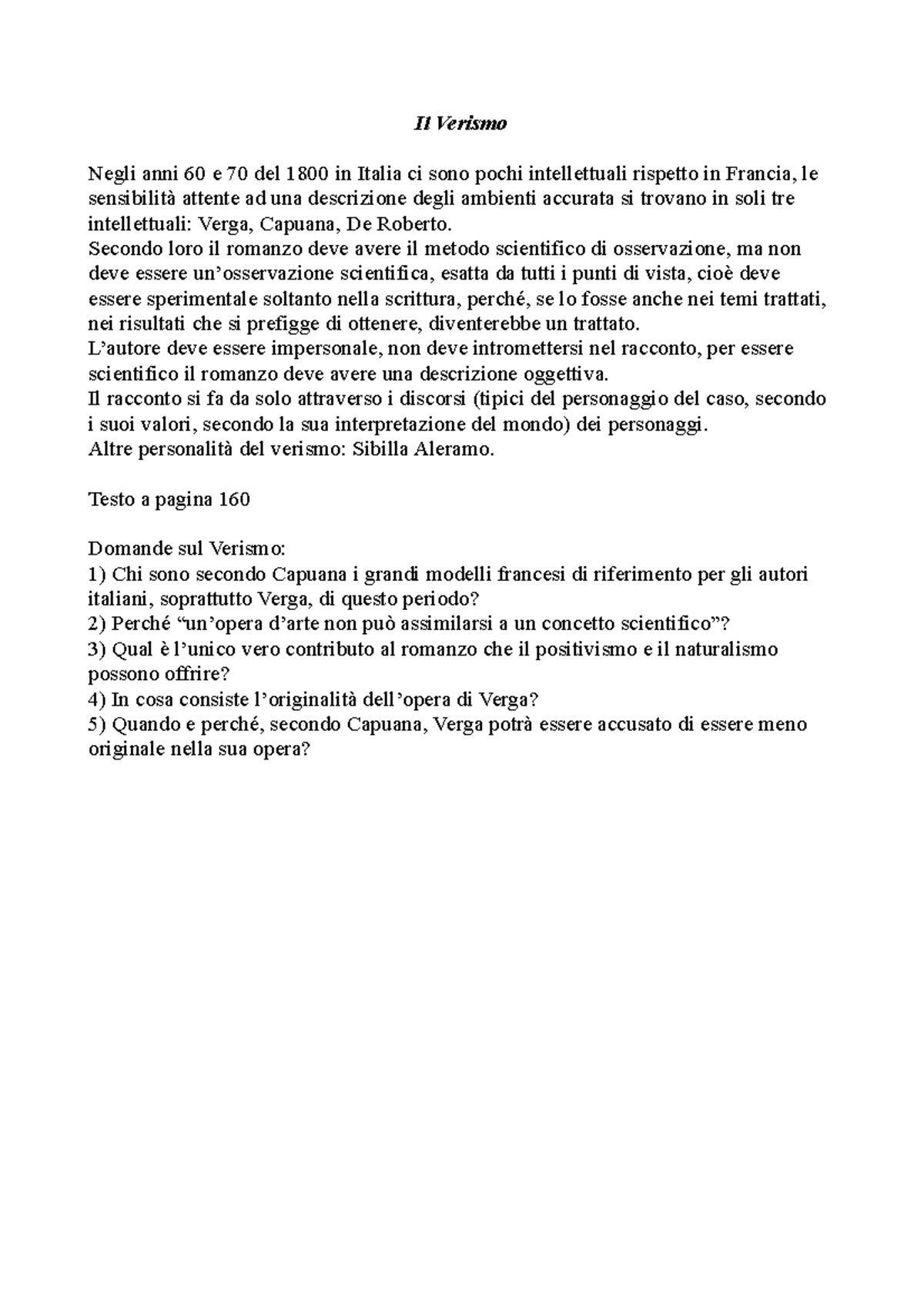 Verismo - Il Verismo Negli anni 60 e 70 del 1800 in Italia ci sono ...