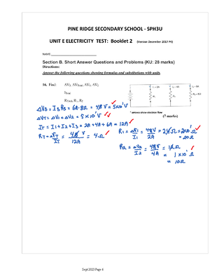 SPH3U Unit 4 Test Period 1 - Sept 2023 Page - Studocu