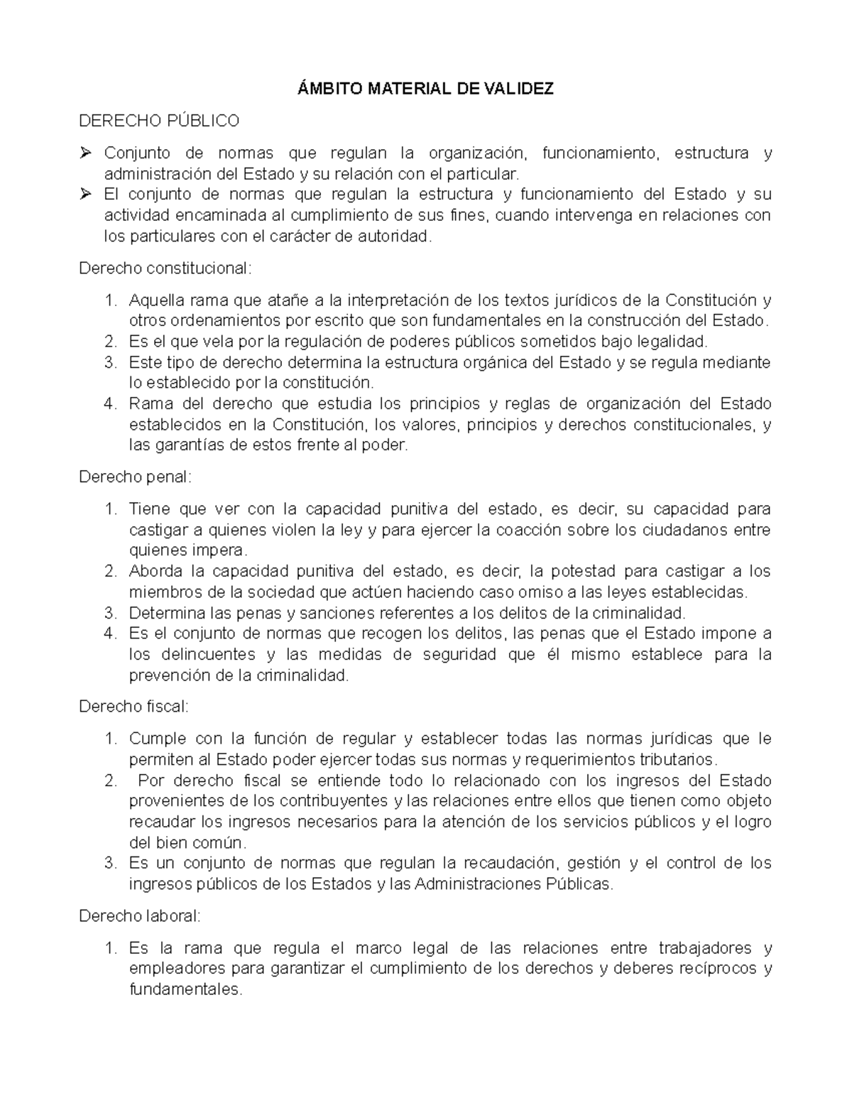 Ámbitos DE LA Norma Jurídica - ÁMBITO MATERIAL DE VALIDEZ DERECHO ...
