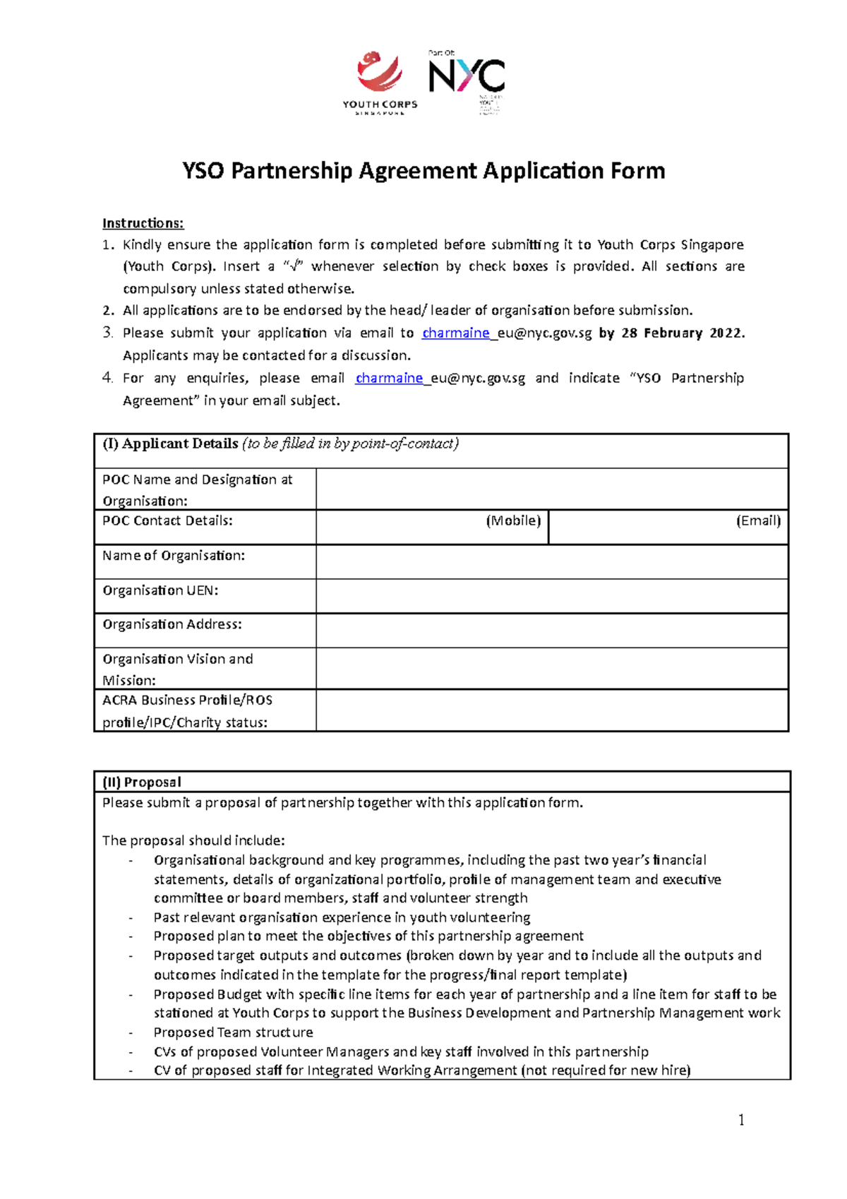 YSO Partnership Agreement Application Form - YSO Partnership Agreement ...