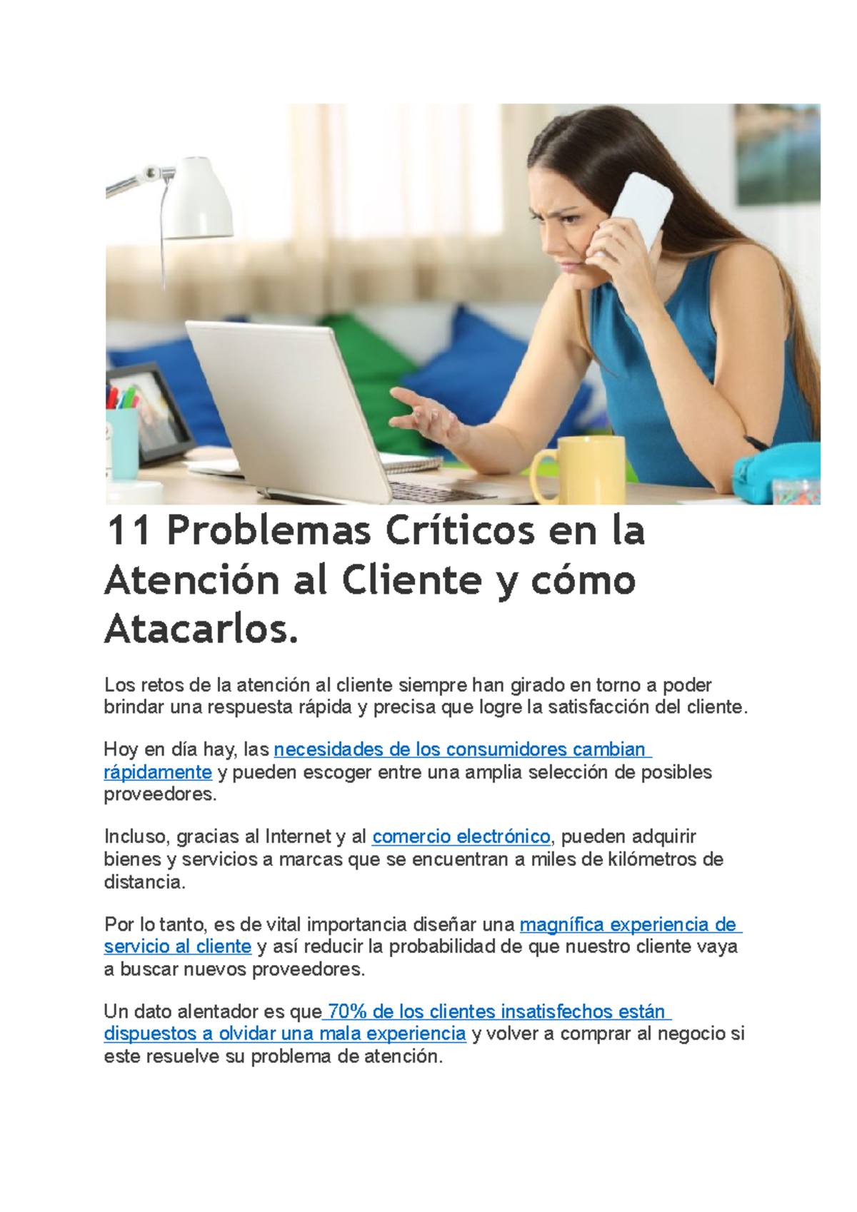11 Problemas Críticos en la Atención al Cliente y cómo Atacarlos - Los ...