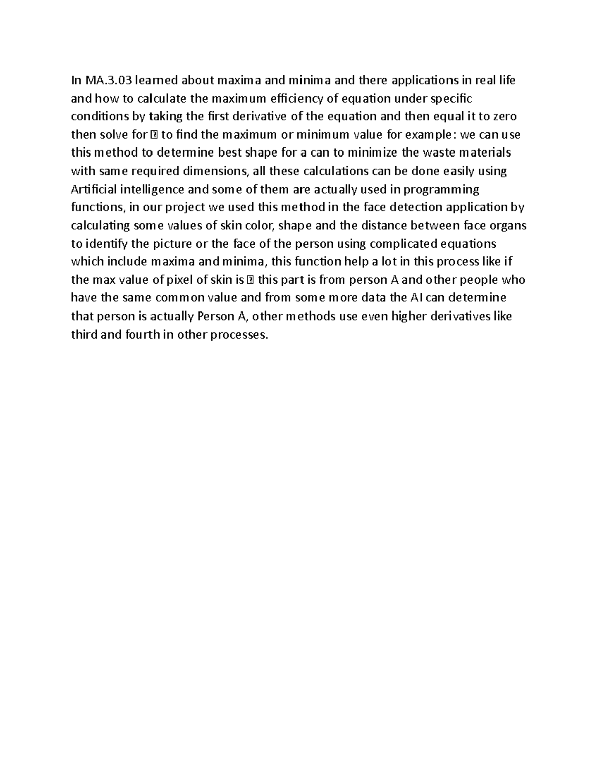 ererev remf er fle f - In MA.3 learned about maxima and minima and ...