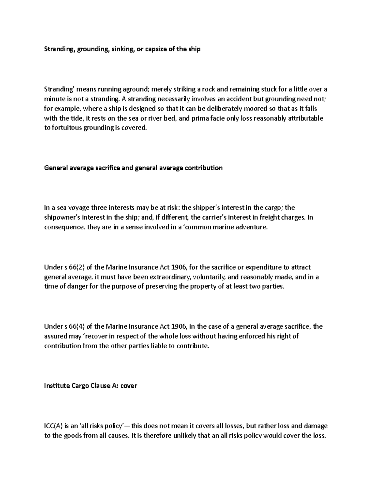 Stranding, grounding, sinking, or capsize of the ship - Stranding ...