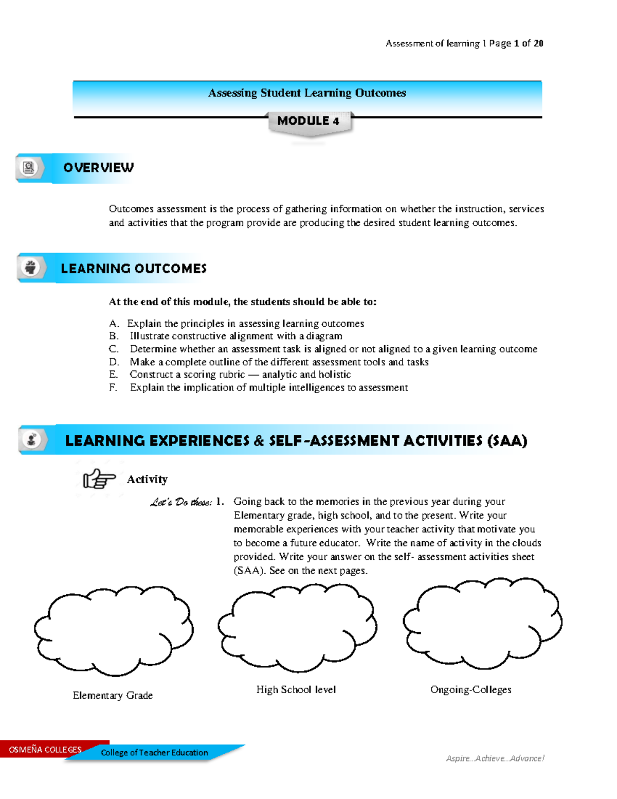 Module 4 midterm - Lala - OSMEÑA COLLEGES College of Teacher Education ...