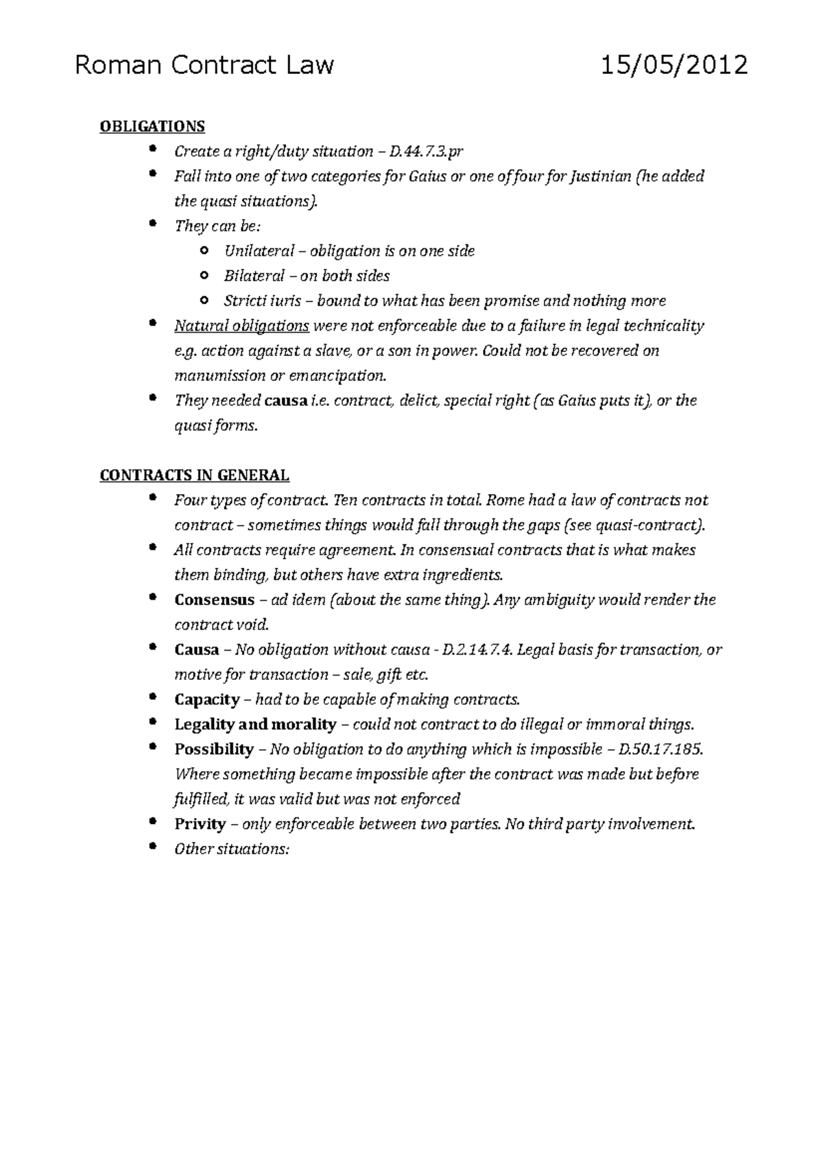 Contract 2012 - Law Notes - BLAW 368 - CSUN - Studocu