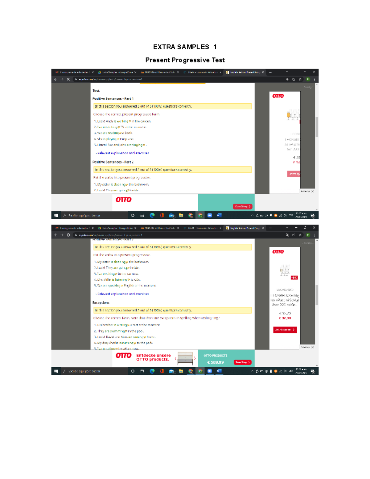 Extra Samples 1 - un trabajo de ingles 3 de la universidad de antioquia - Ingles 5 - Studocu