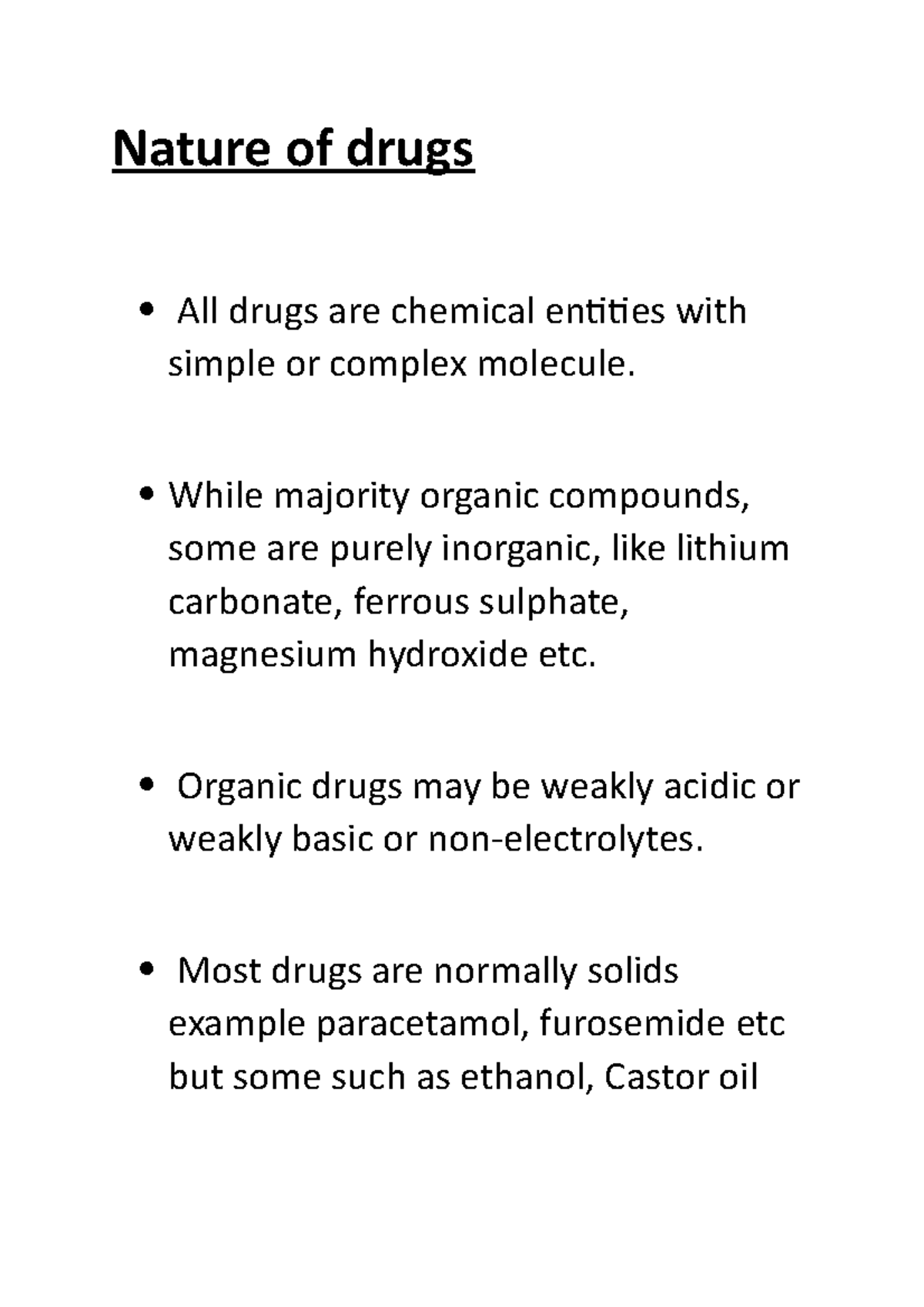 Nature of drugs - Lecture notes by medical professors. - Nature of ...