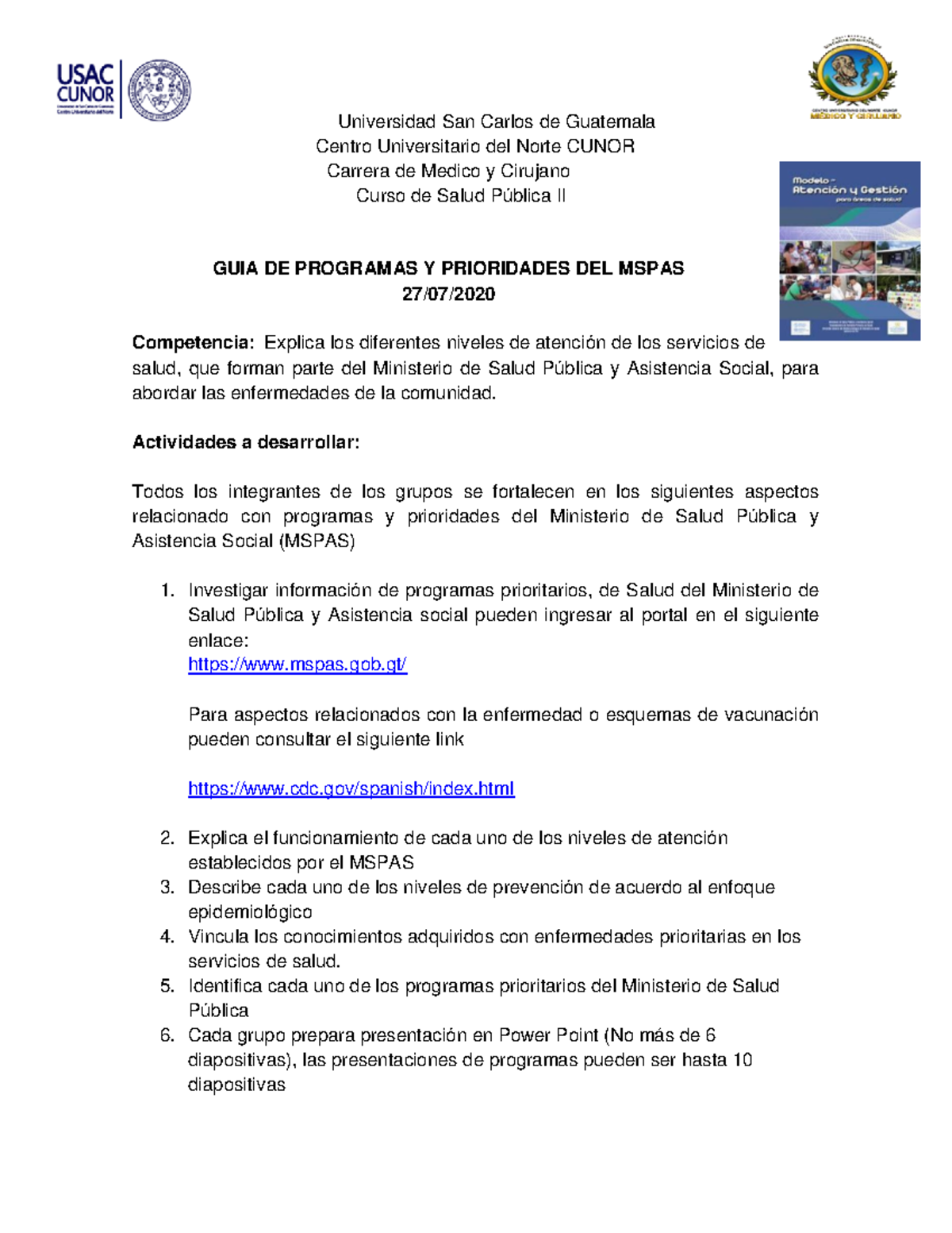 GUÍA DE Programas Prioritarios DEL Mspas - Universidad San Carlos de ...