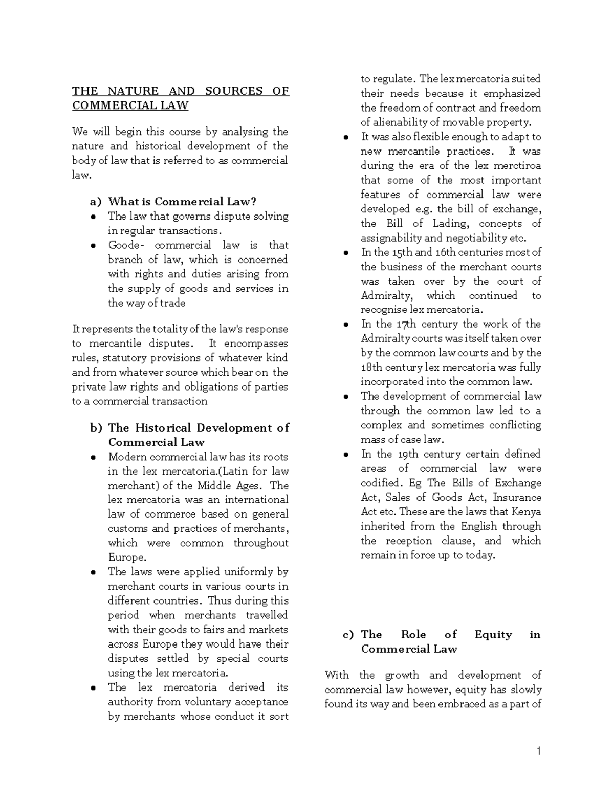 Commercial LAW Summary - Public International Law - UoN - Studocu