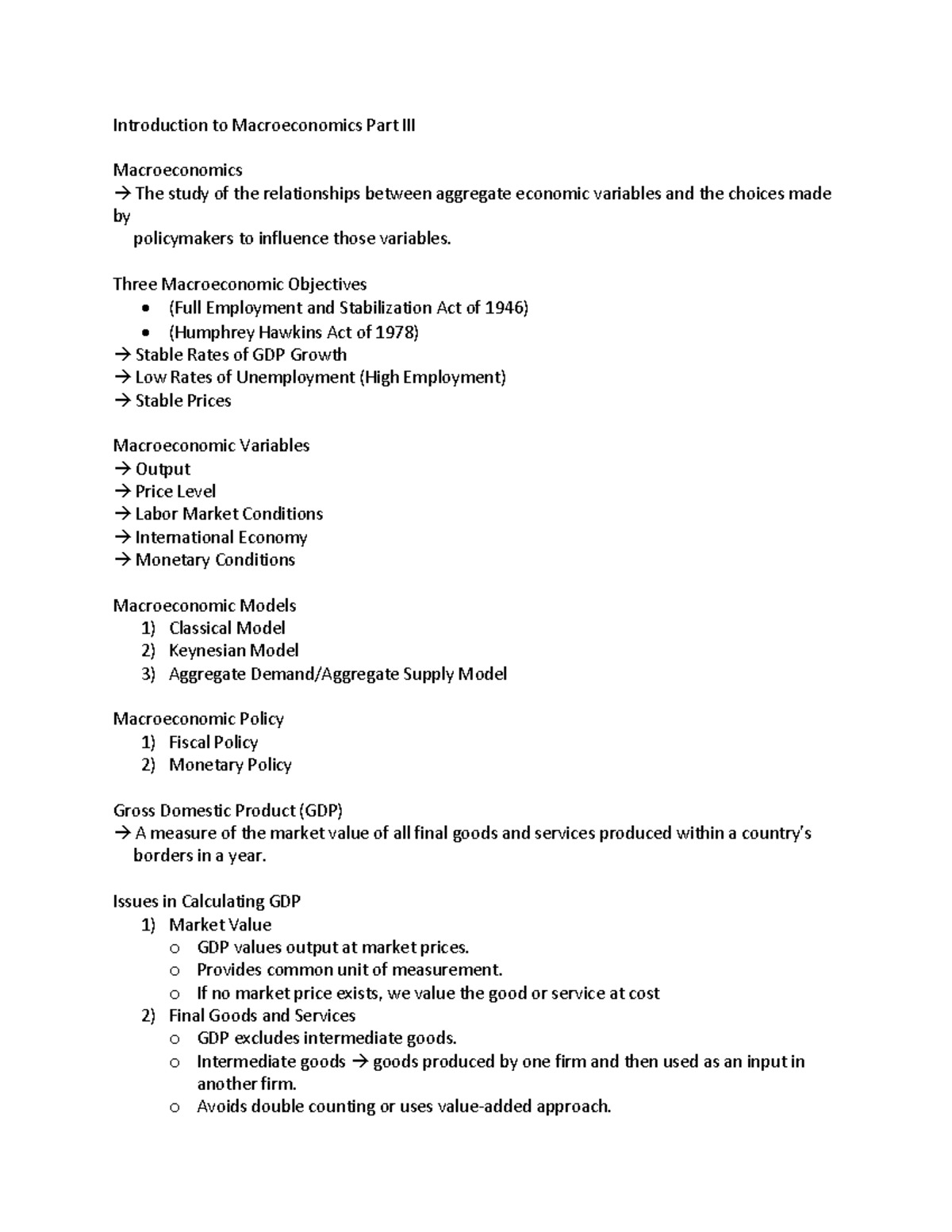 Macro notes pt3 - Introduction to Macroeconomics Part III ...