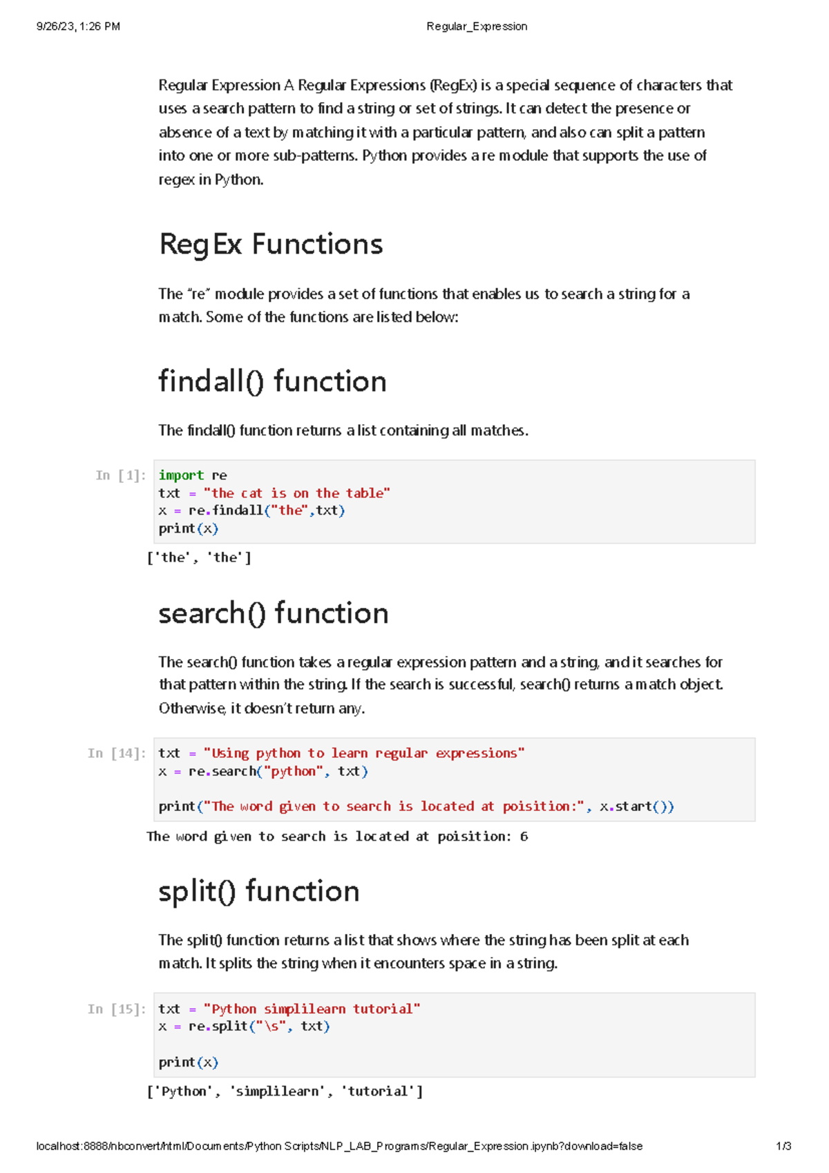 Regular Expression - It can detect the presence or absence of a text by ...