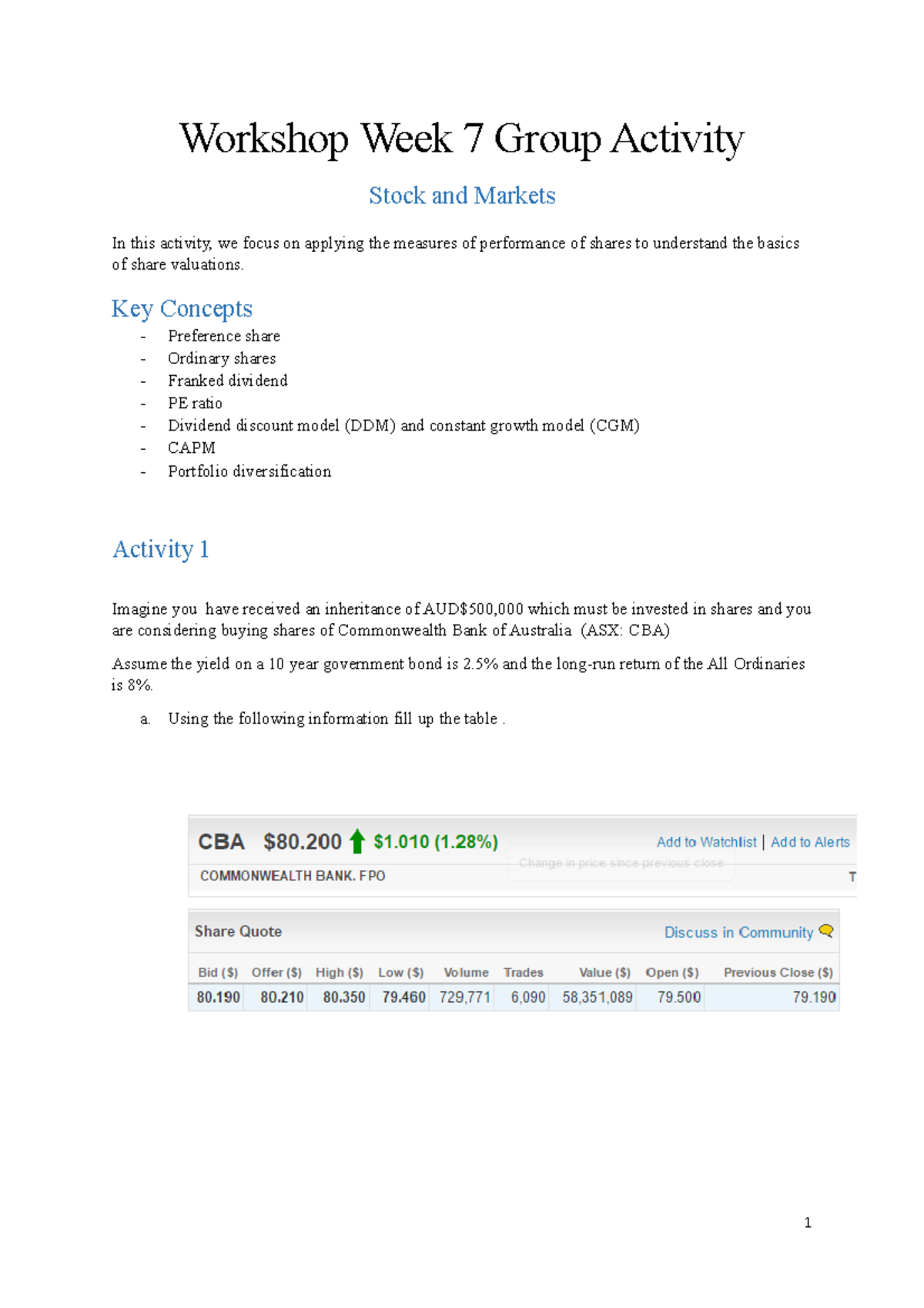 Workshop Week 7 Group Activities - Workshop Week 7 Group Activity Stock ...
