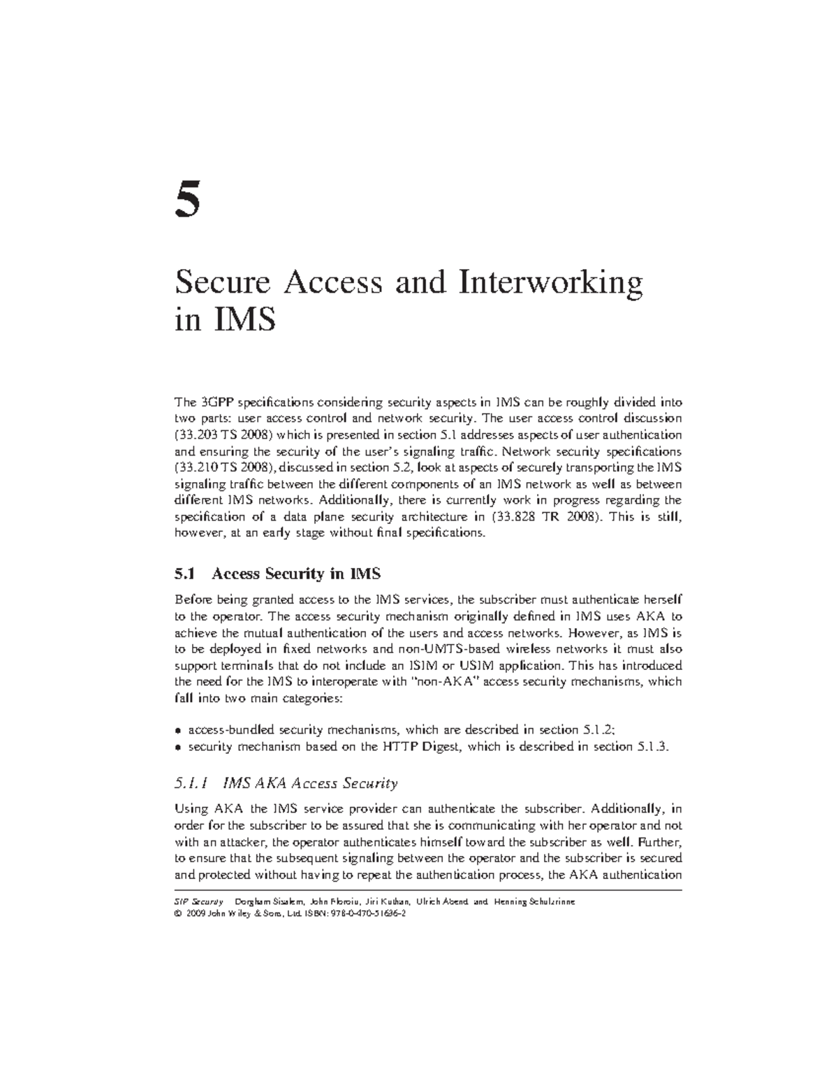 IMS-Security - ... - 5 Secure Access and Interworking in IMS The 3GPP ...