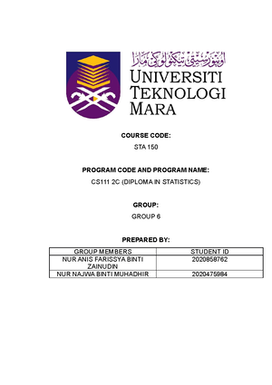 STA233 Exercise Chapter 6 - Introduction Business Forecasting ...