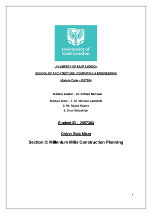 EG7034 T3 Group 11 - Millennium Mills Redevelopment Project ...