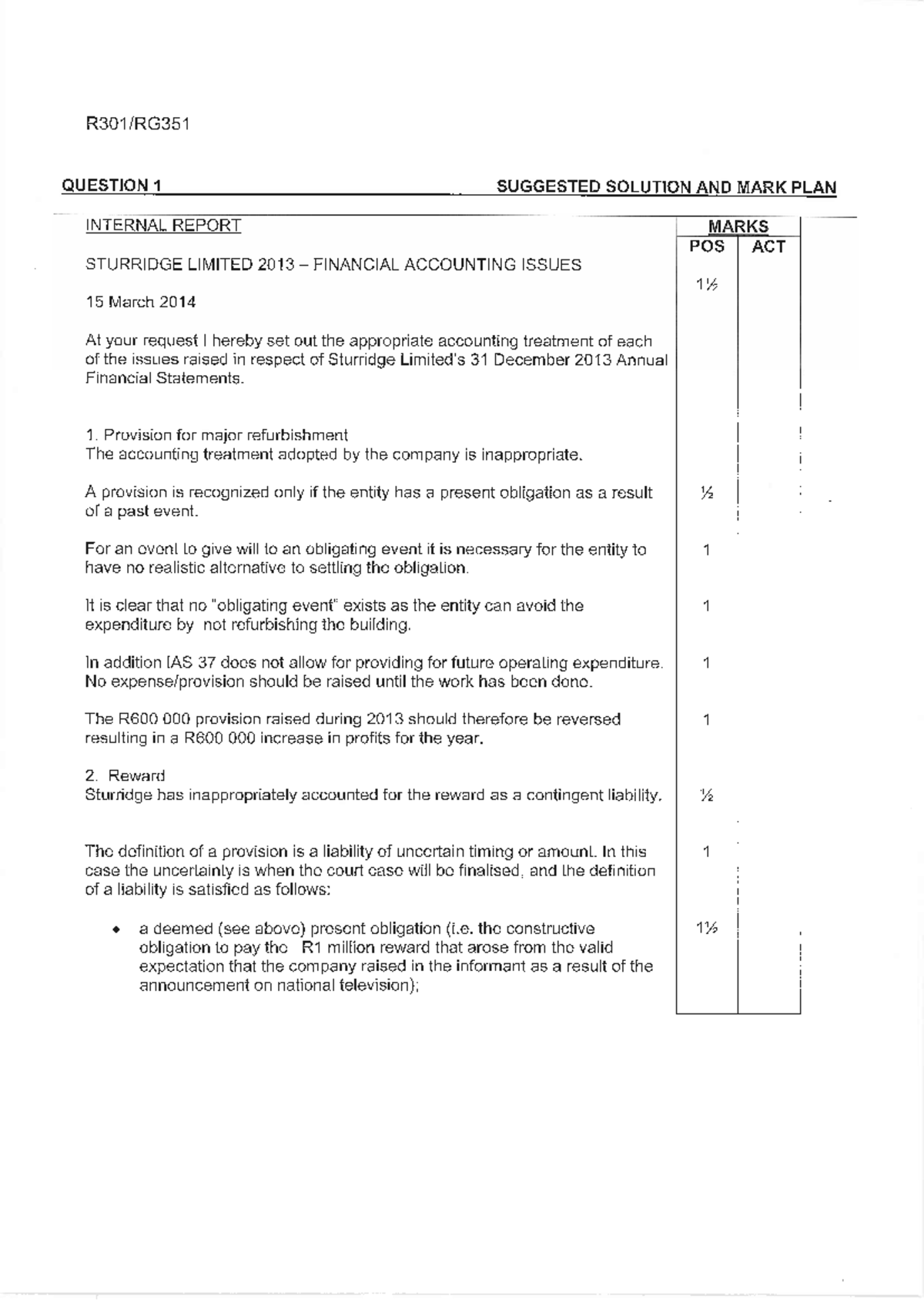 2014 JUNE EXAM Solutions - RGV301 - Studocu