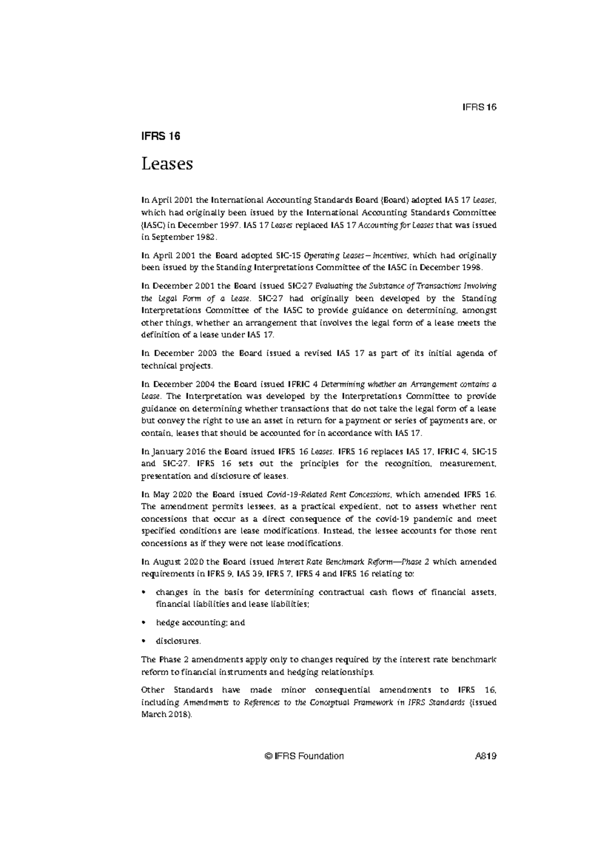 Ifrs-16-leases - Notes on IFRS 16. LEASES - IFRS 16 Leases In April ...