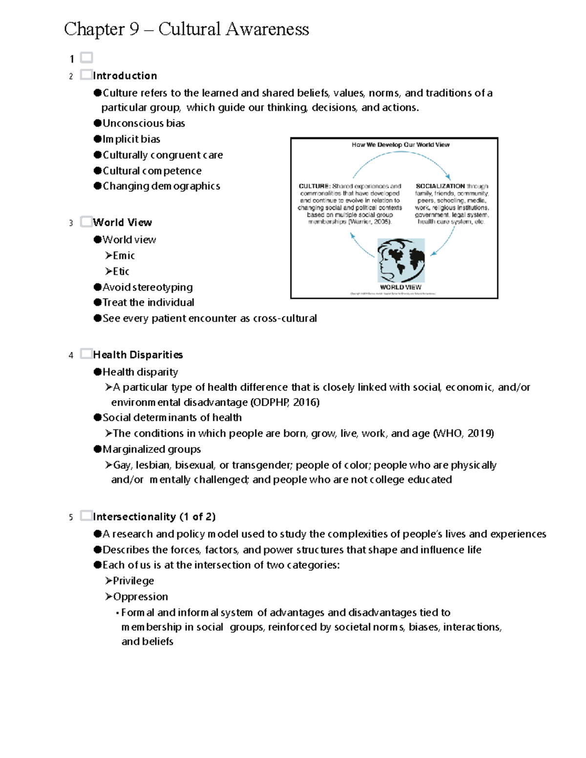 Chapter 9 Cultural Competence Audio-2 - Chapter 9 – Cultural Awareness ...