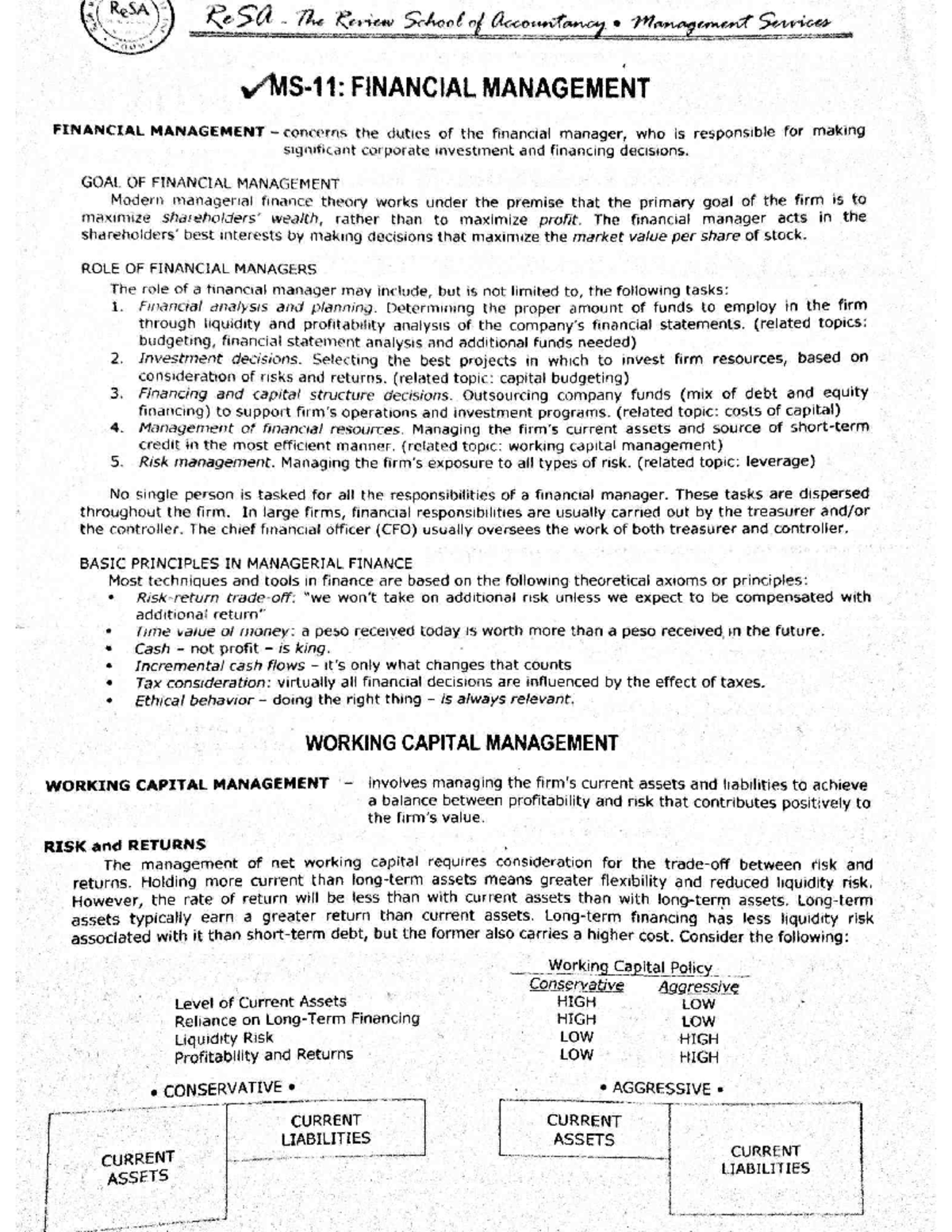 MS-11 - Management Advisory Services - Bachelors of Science Major in Accountancy - Studocu
