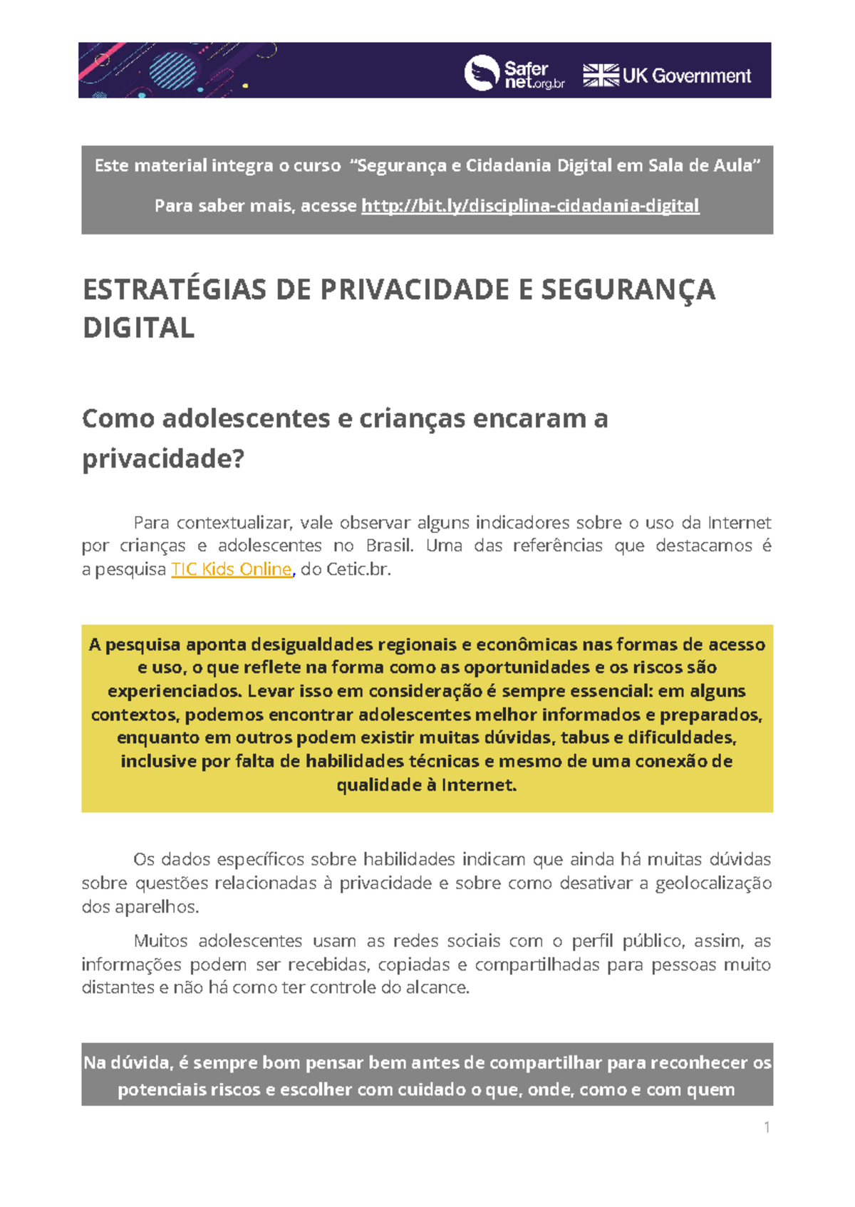 Ebook estratégias segurança digital - Este material integra o curso ...