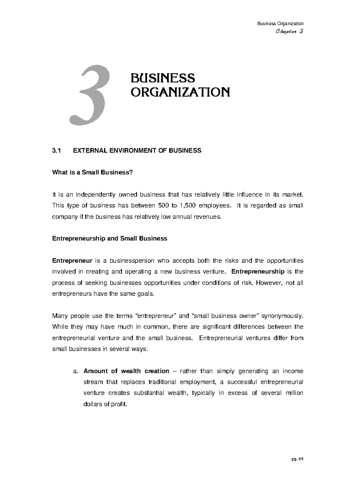 Chapter 3 - Chapter 3 3 EXTERNAL ENVIRONMENT OF BUSINESS What is a ...