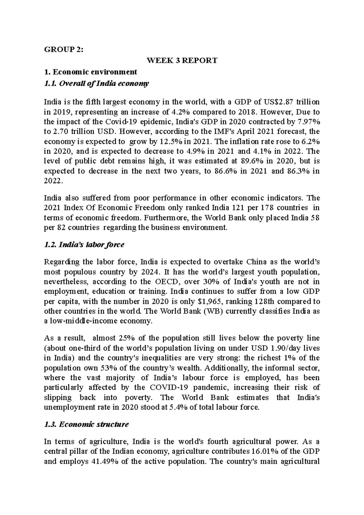 KT45C - Group 2 - Week 3 Report - Environment Analysis (Old version) - GROUP 2: WEEK 3 REPORT ...