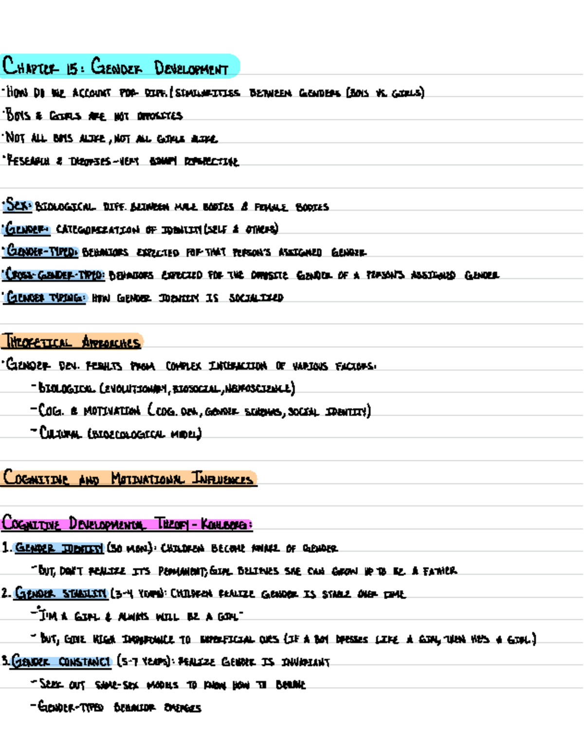 Developmental Psychology Ch. 15 - CHAPTER 15 : GENDER DEVELOPMENT ...