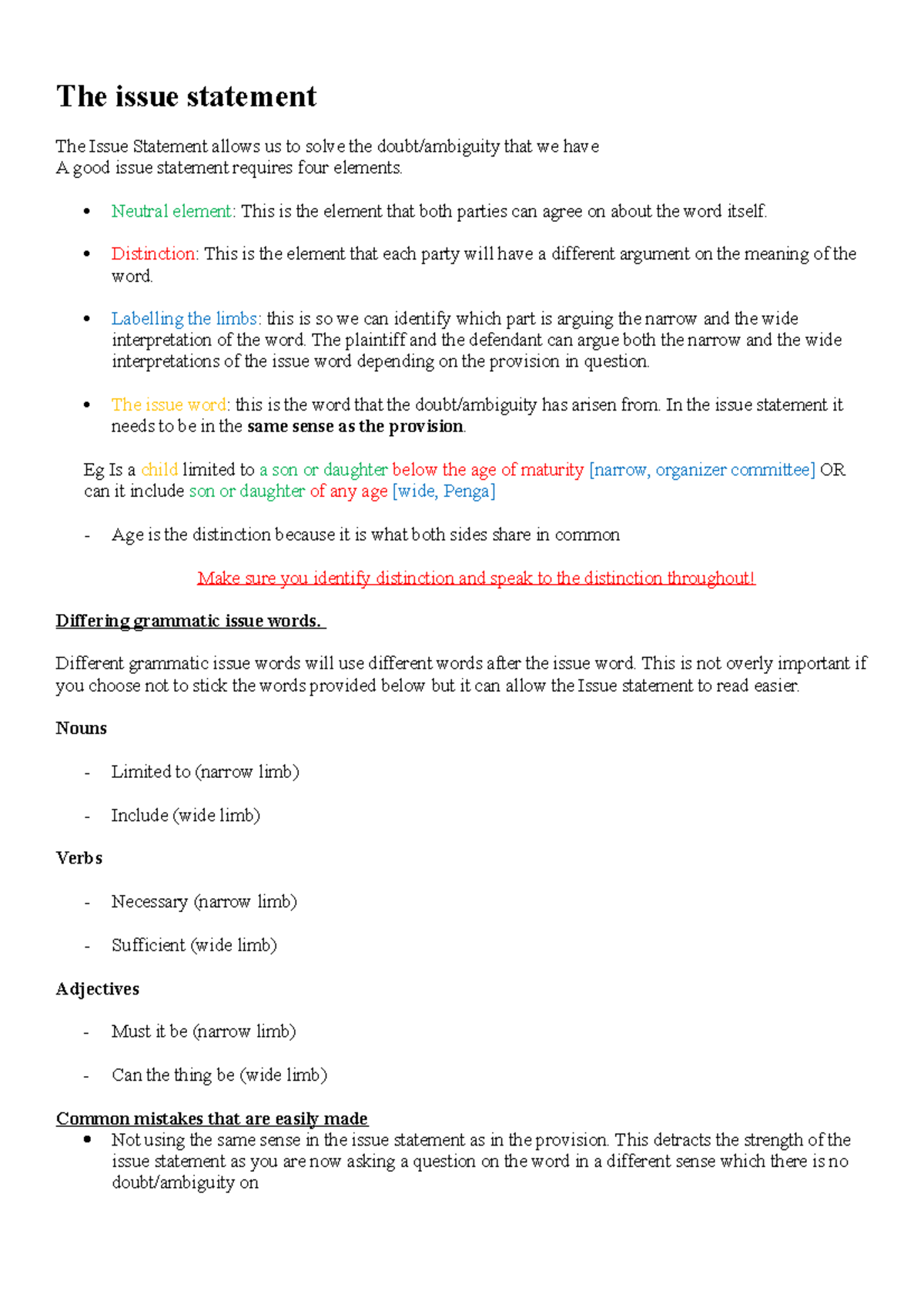 123 Cheat Sheet - The issue statement The Issue Statement allows us to ...