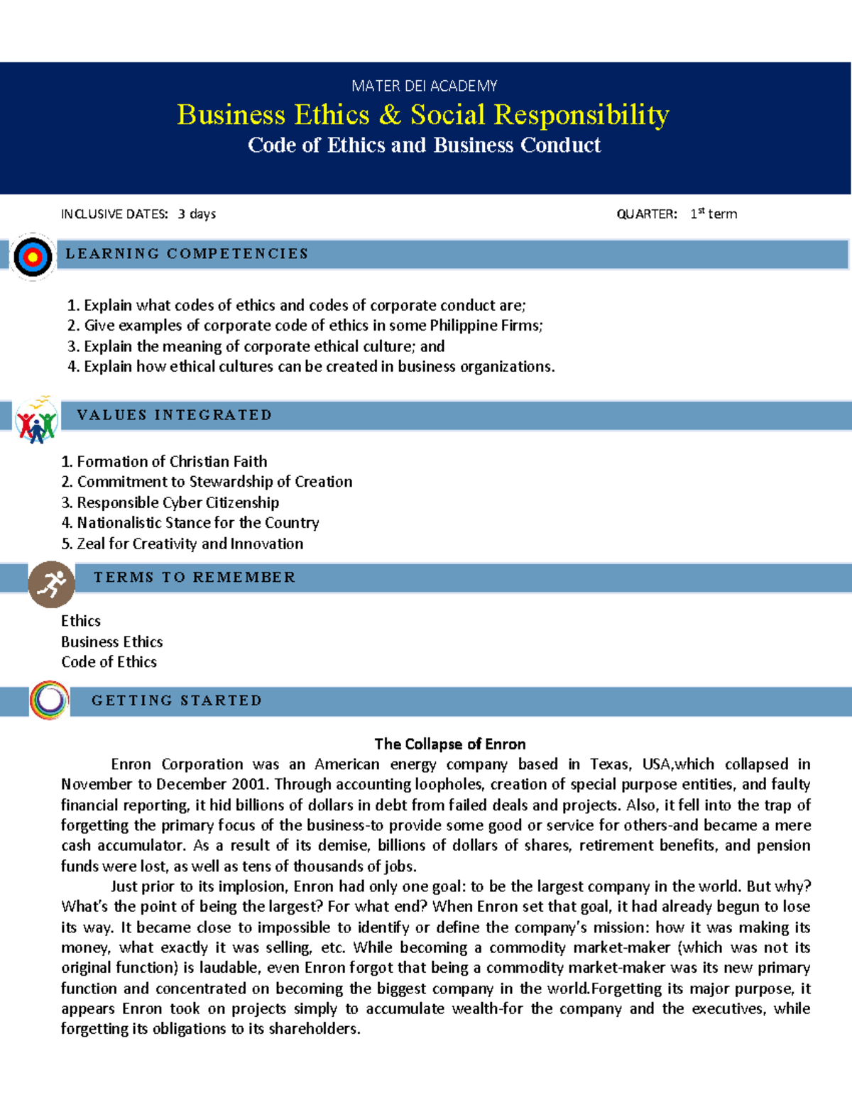 Code-of-ethics - To learn and have notes - L E A R N I N G C O M P E T ...