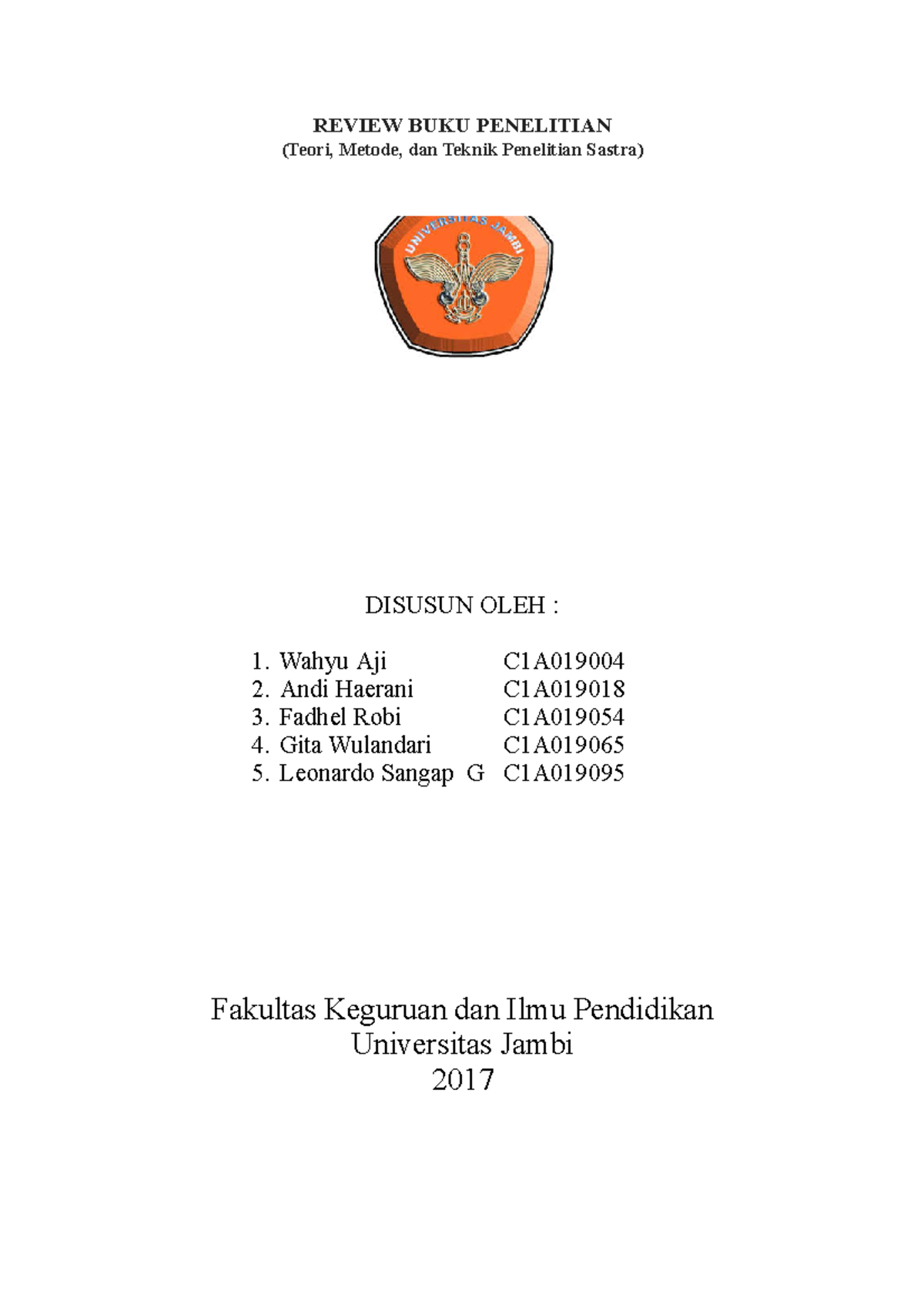 Review BUKU Penelitian Teori, Metode, dan Teknik Penelitian Sastra ...