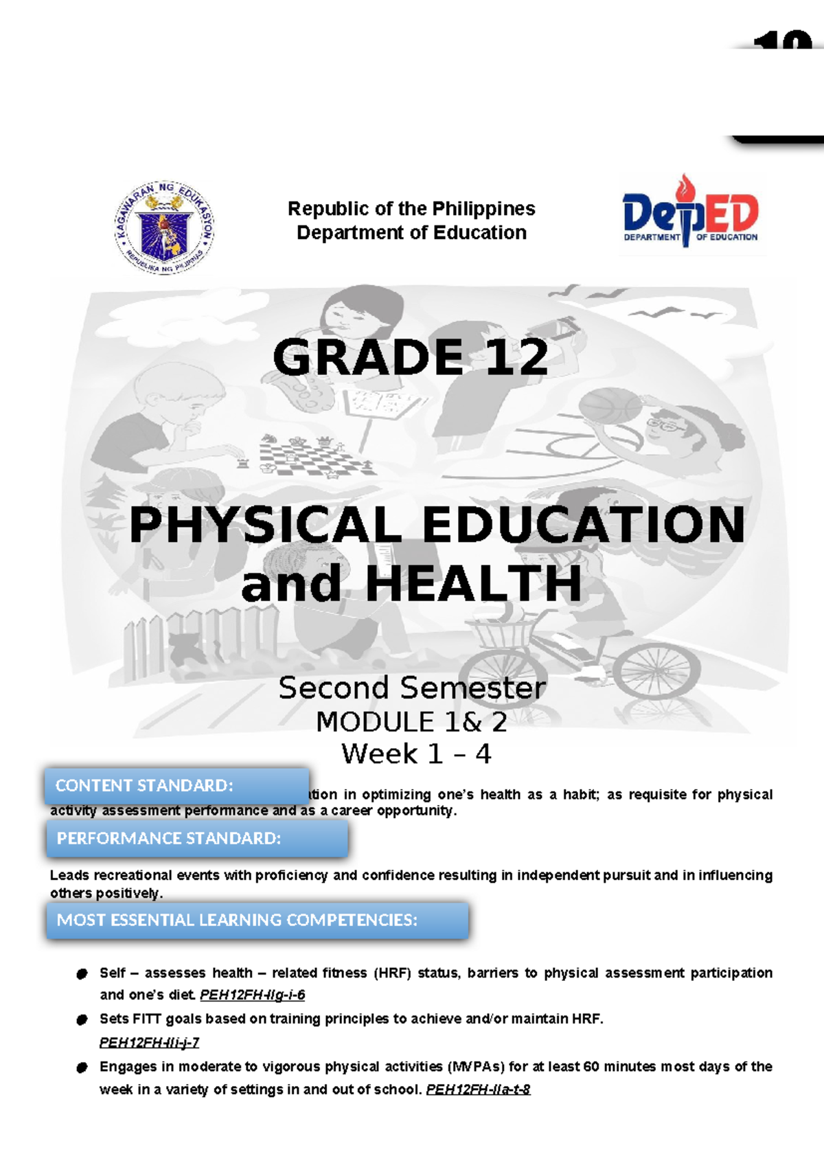 Grade 12-PE and Health Module 1-4 - Republic of the Philippines ...