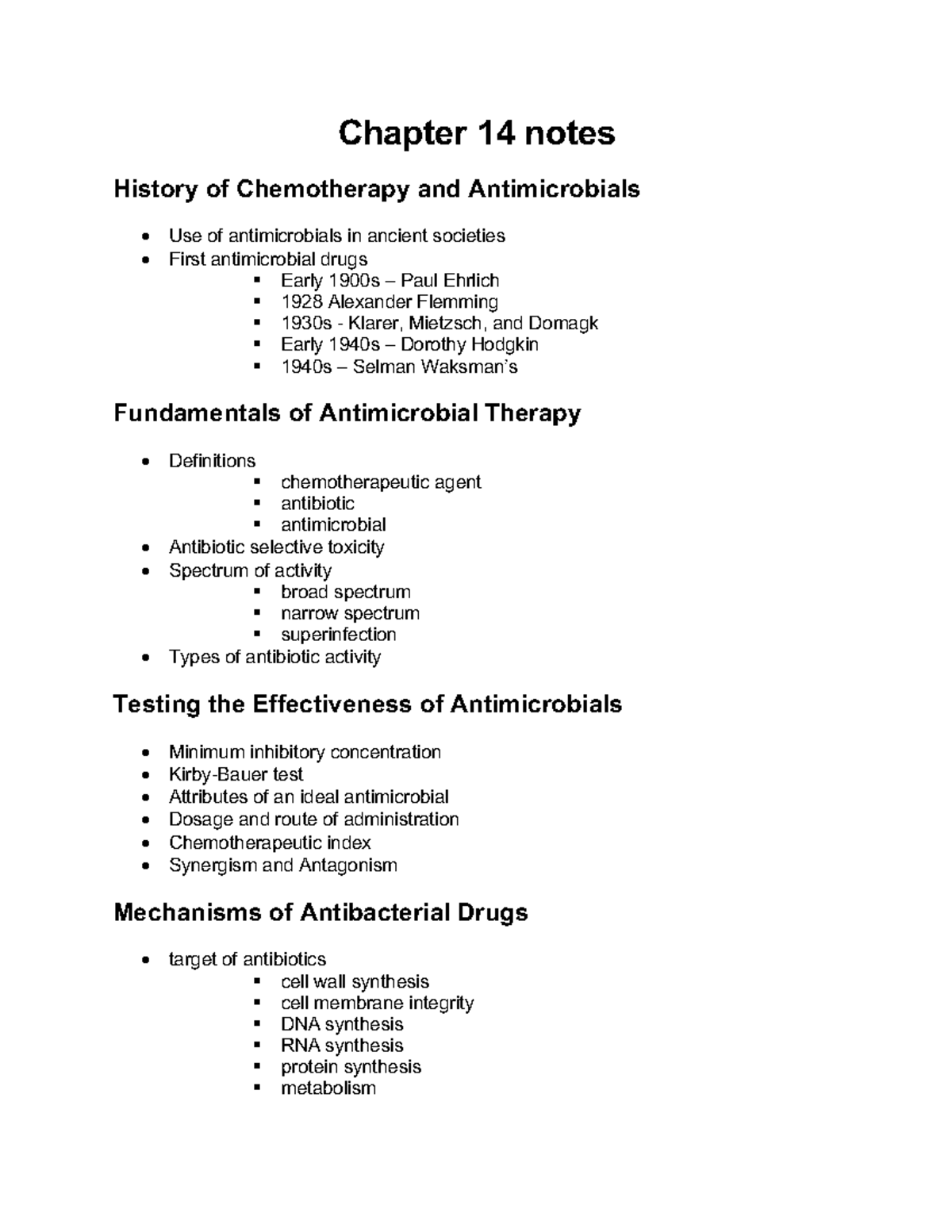 Microbiology Chapter 14 Notes - Chapter 14 notes History of ...